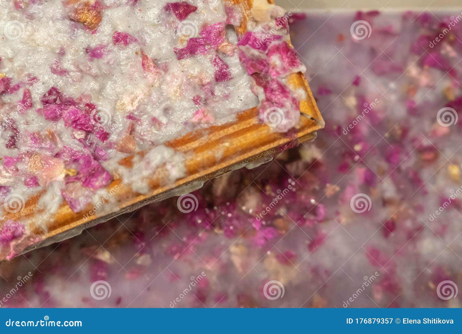 Frame for Handmade Paper Tint in Pulp with Rose Petals. Stock Image ...
