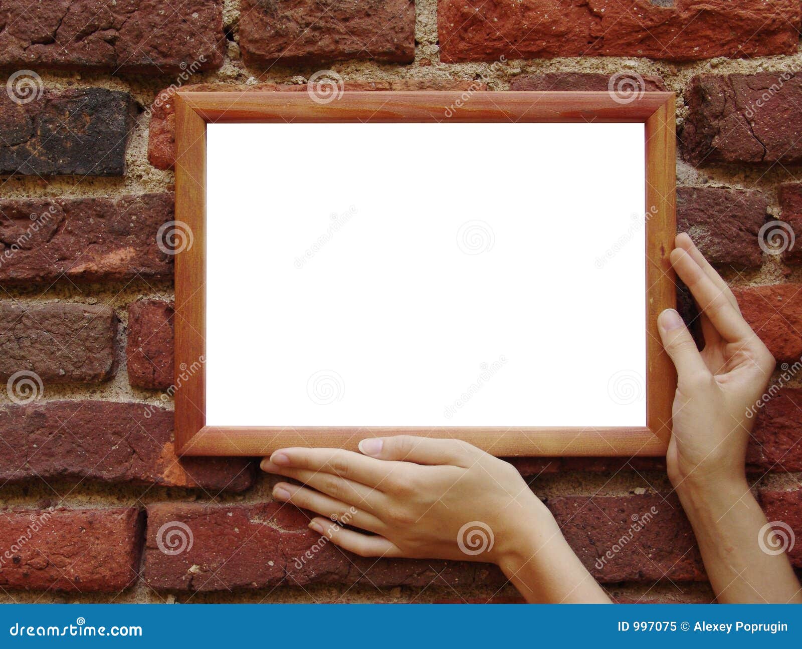Frame in Hands on Grunge Wall Stock Image - Image of fingers, display ...