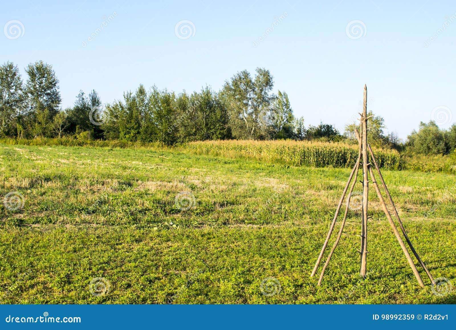 Frame for a haystack stock image. Image of plot, field - 98992359