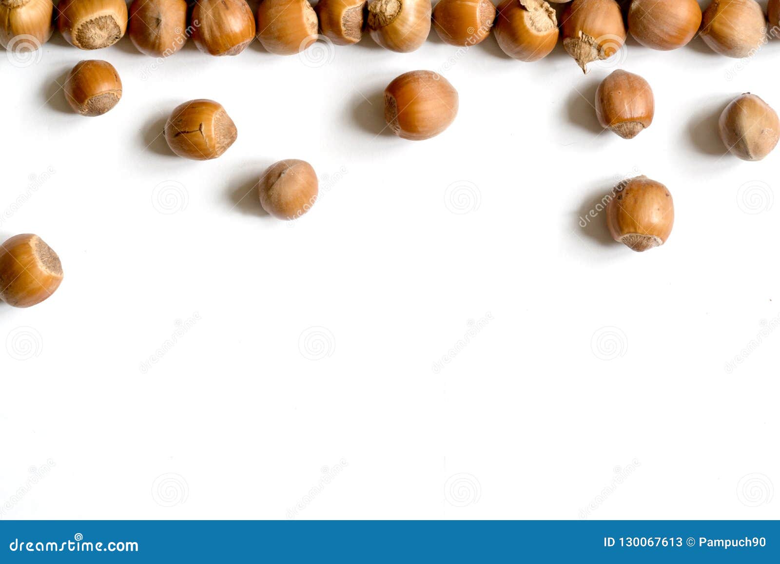 Frame of Nuts on a White Background. Raining Stock Image - Image of ...