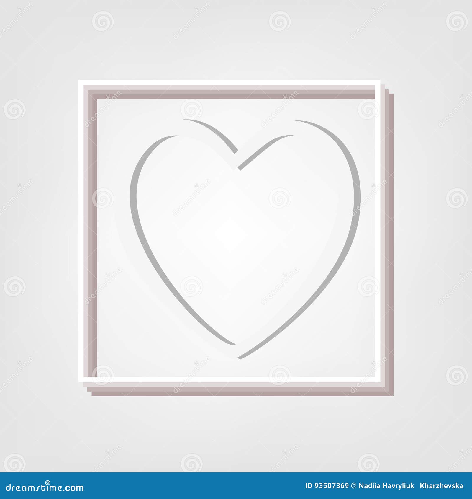 Frame with heart. stock vector. Illustration of concept - 93507369