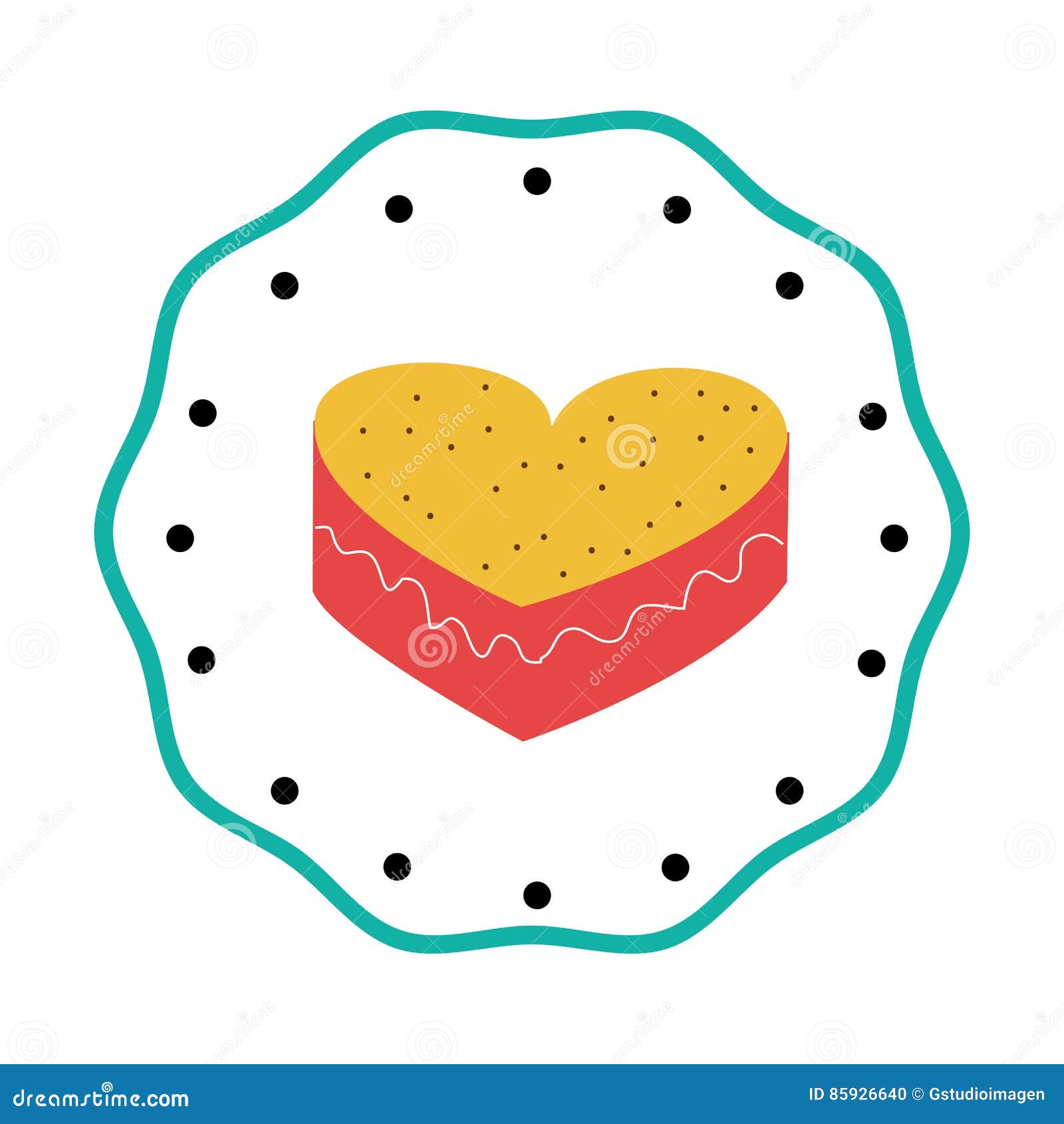 Frame with Heart Shape Cake Stock Vector - Illustration of baking ...