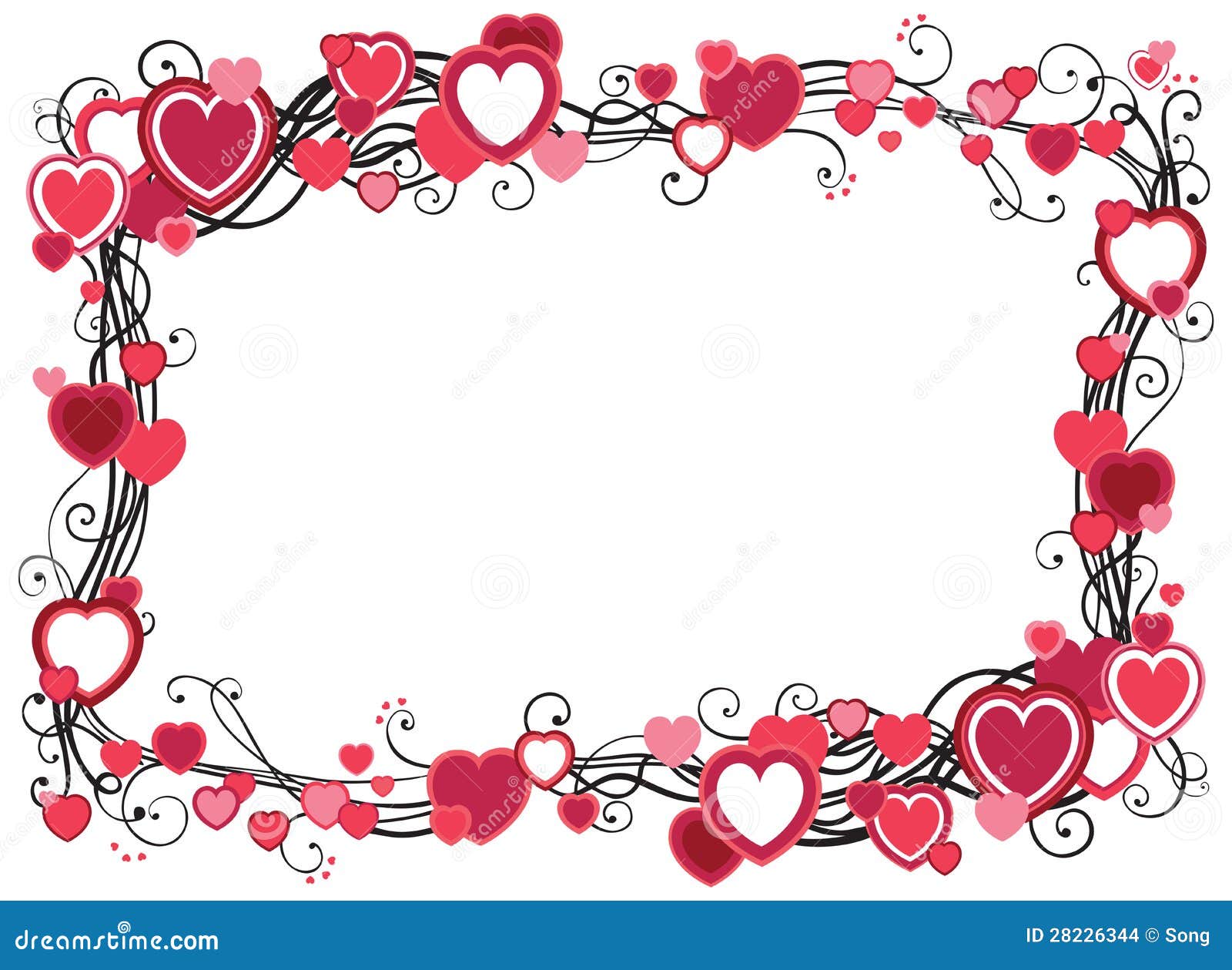 Frame with hearts stock vector. Illustration of silhouette - 28226344
