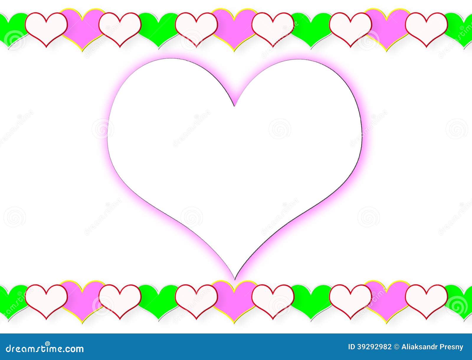 Frame from Hearts and Big Heart Stock Illustration - Illustration of ...