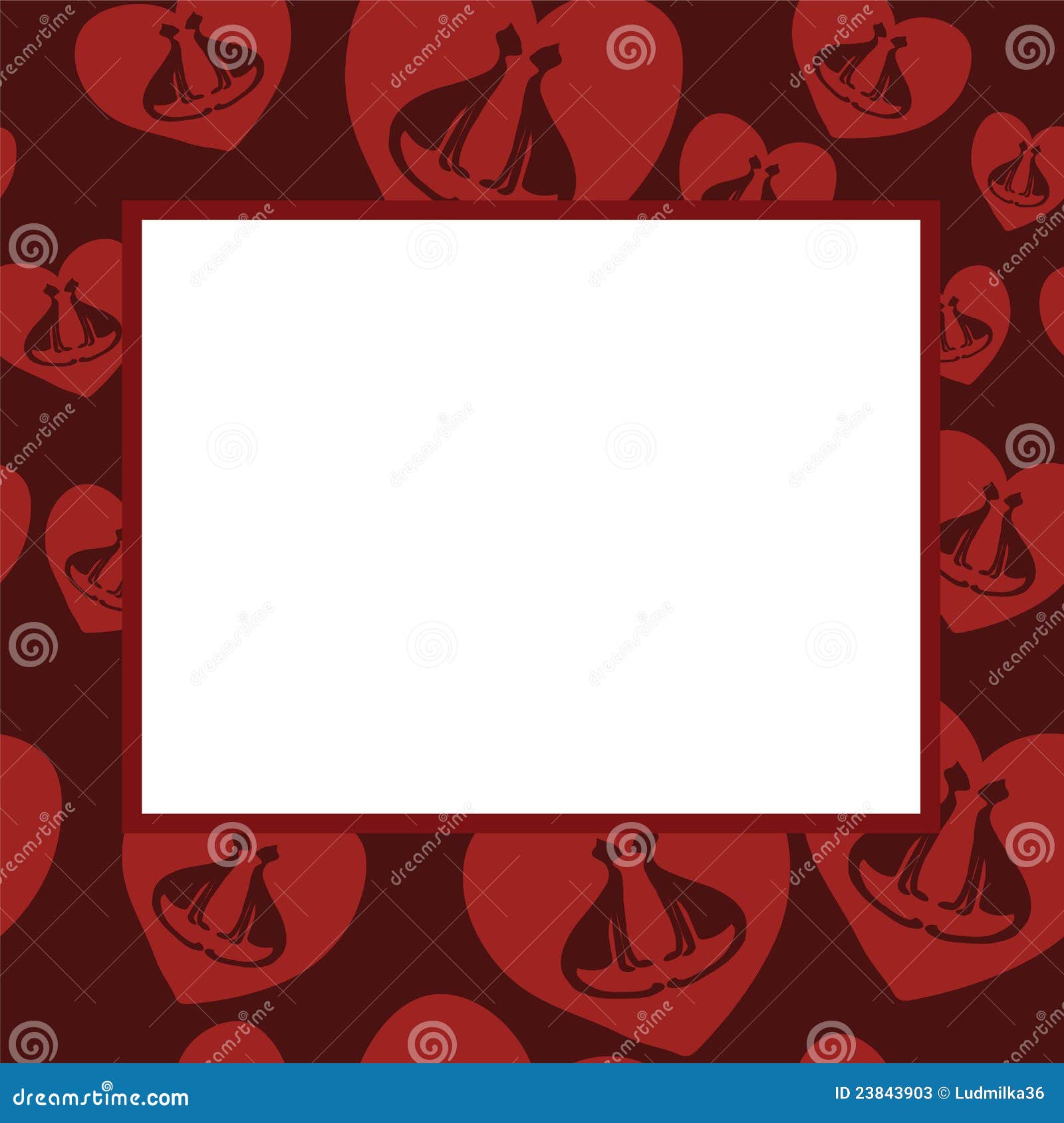 Frame with hearts and cats stock vector. Illustration of vector - 23843903