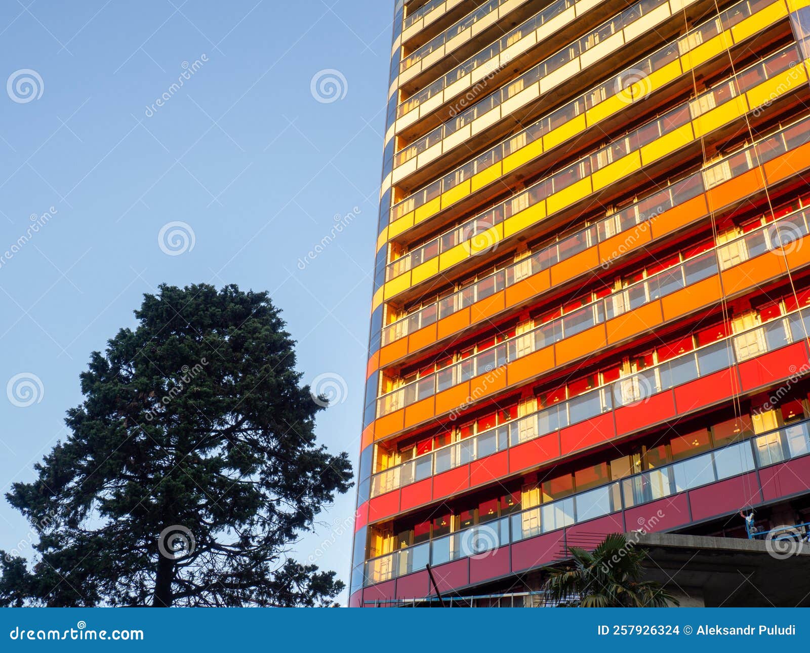 The Frame of a High-rise Building Under Construction. Reinforced ...