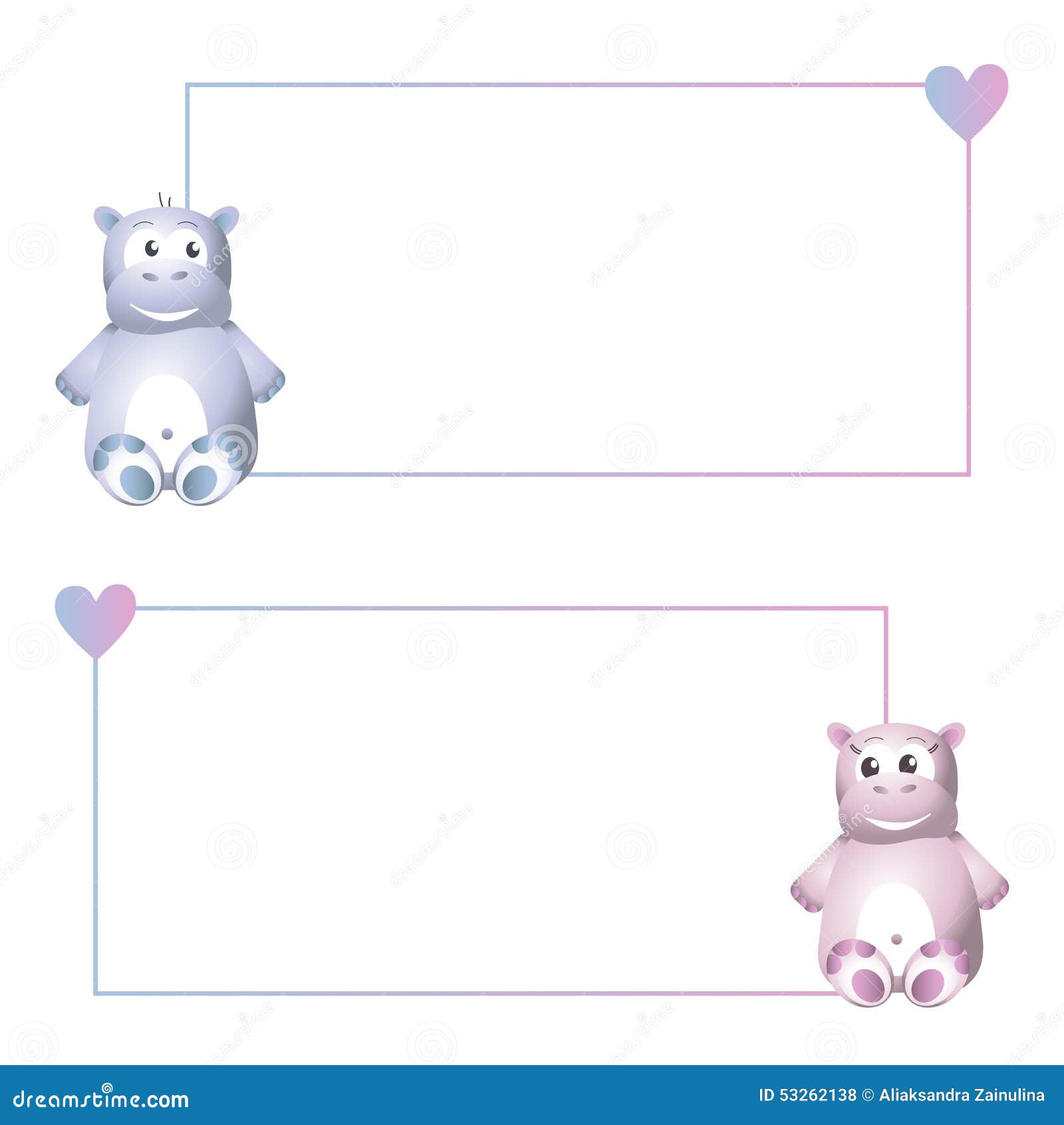 Frame with hippo stock vector. Illustration of friendly - 53262138