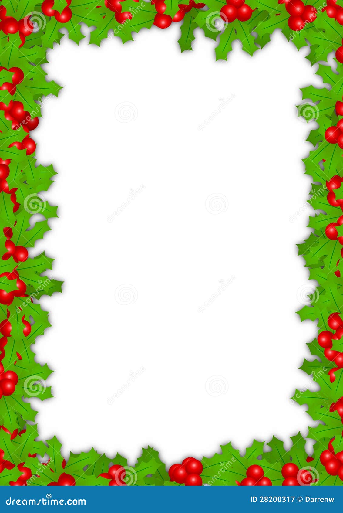 Frame of holly stock illustration. Illustration of border - 28200317