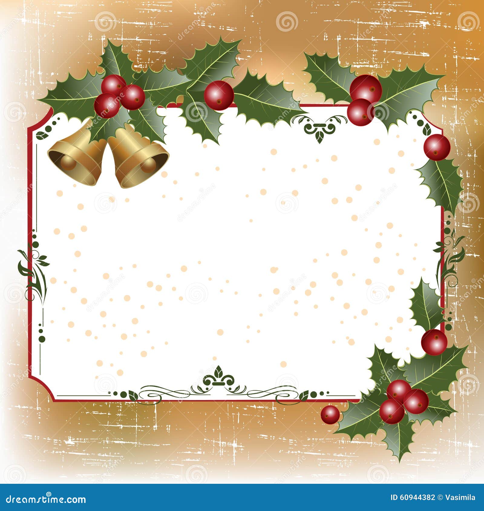 Frame with holly stock vector. Illustration of swirl - 60944382