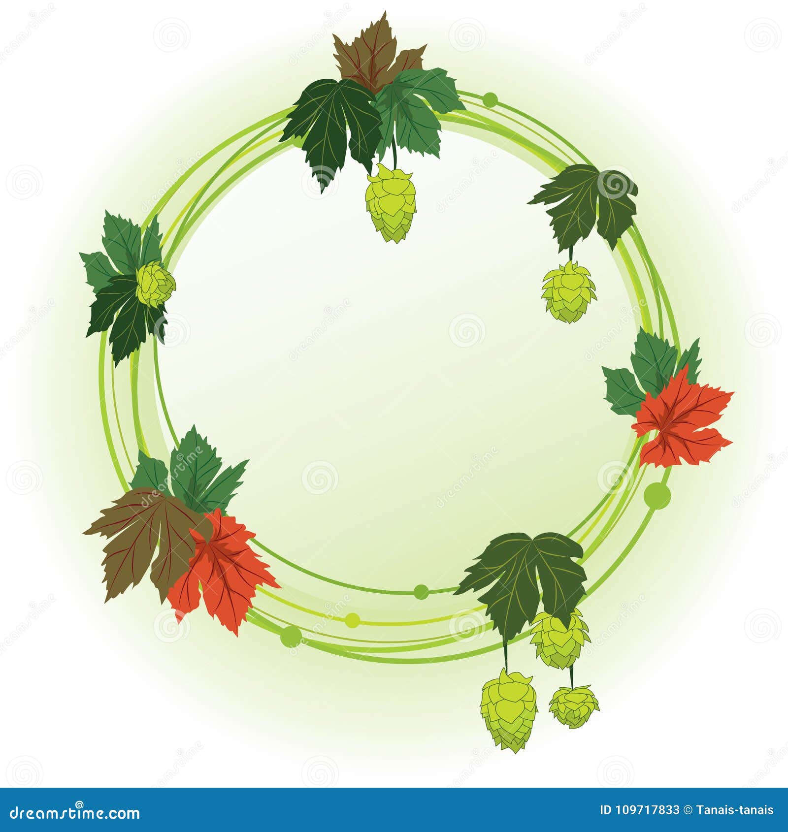 Frame with hops stock vector. Illustration of cone, garden - 109717833
