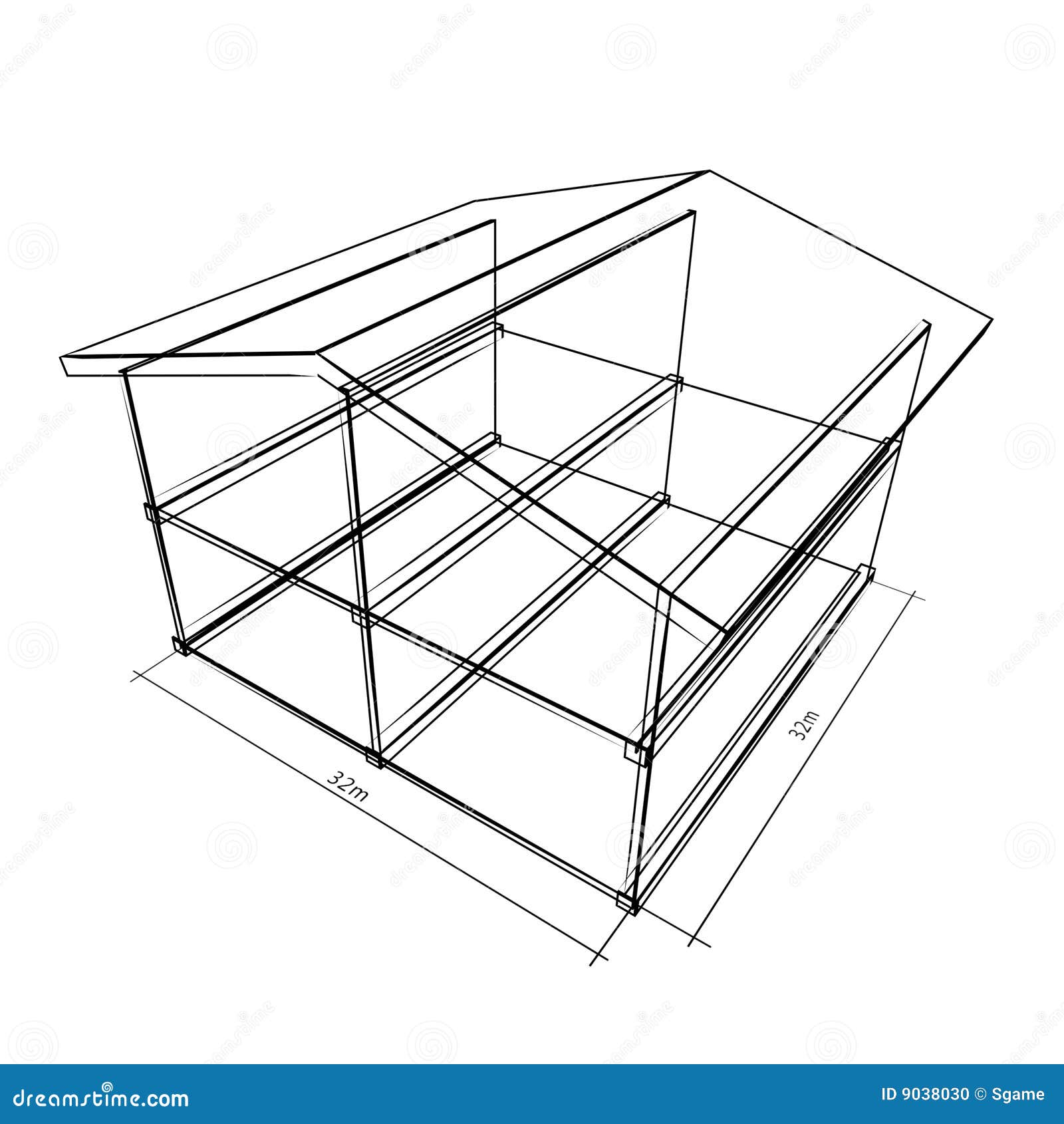 Frame house stock illustration. Illustration of blueprint - 9038030