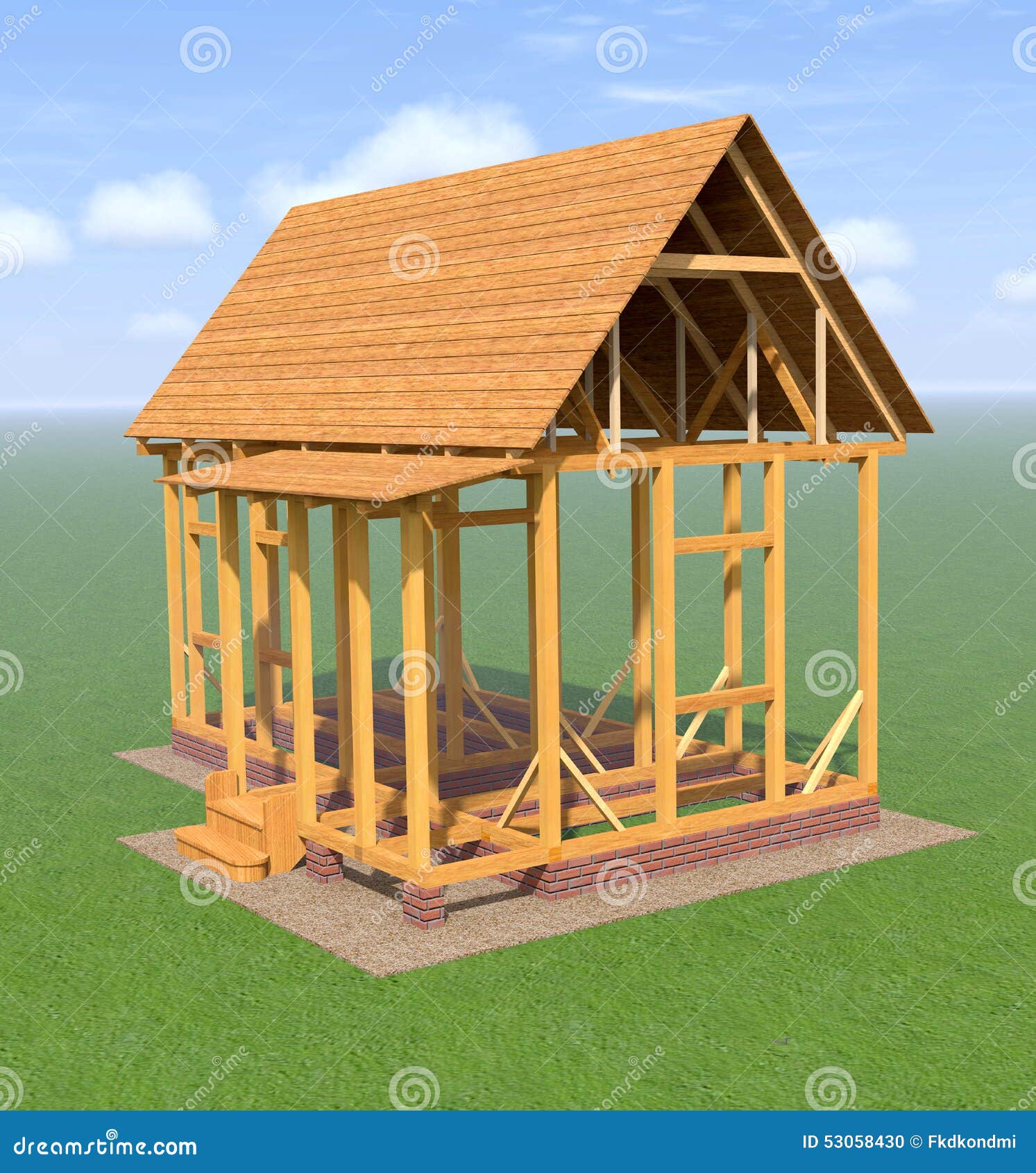 Frame house. stock illustration. Illustration of material - 53058430