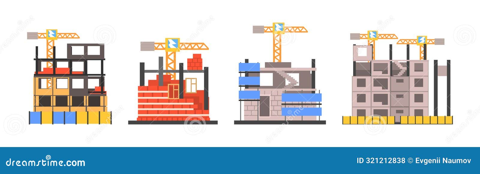 Process Of Building A Modular House From Sip Panels On A White ...