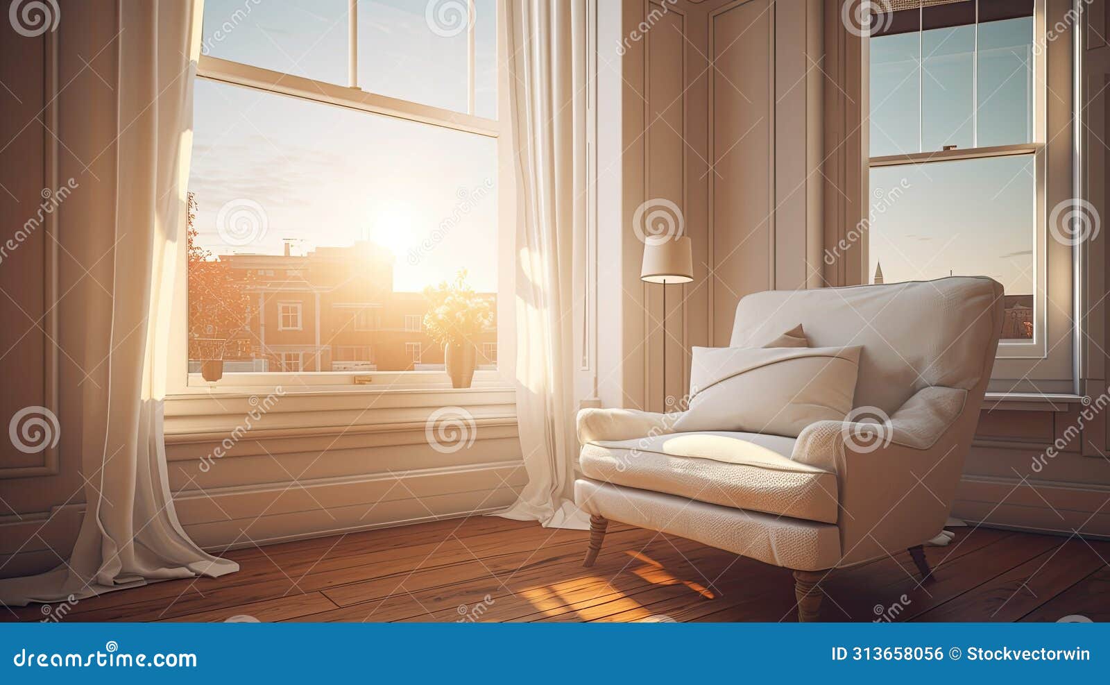 Frame House Interior Windows Stock Illustration - Illustration of ...