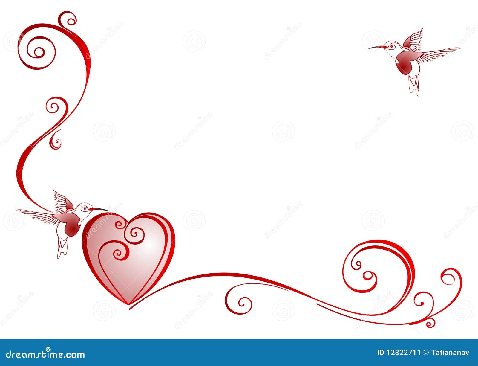 Hummingbirds Heart. Cartoon Vector | CartoonDealer.com #188420205