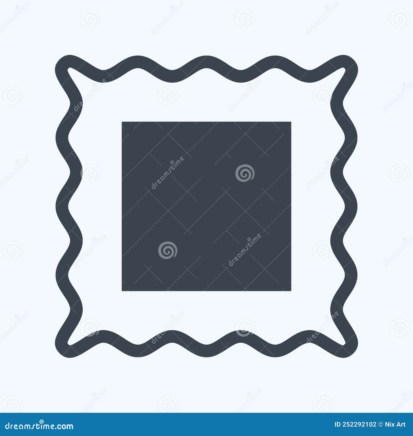 Frame I Icon in Trendy Glyph Style Isolated on Soft Blue Background ...