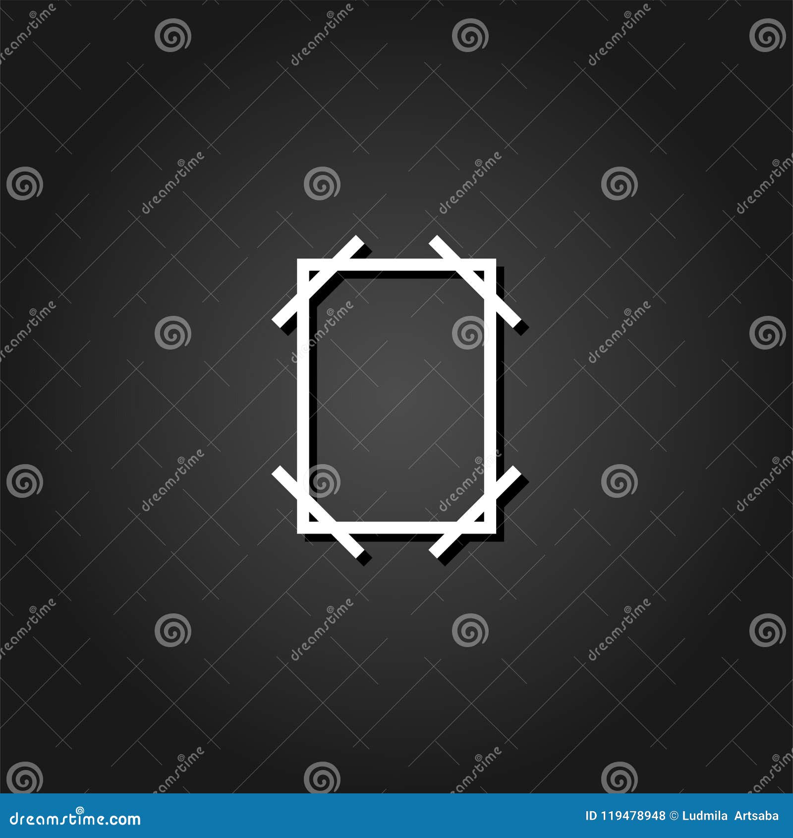 Frame icon flat. stock vector. Illustration of border - 119478948
