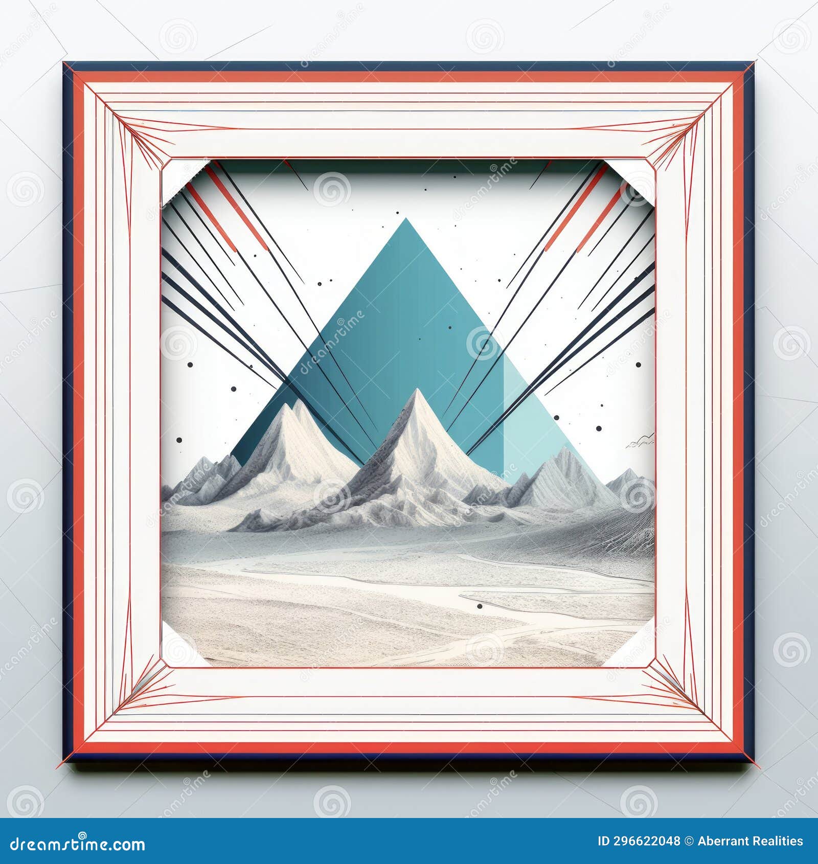 A Frame with an Image of Mountains and a Triangle in it Stock ...