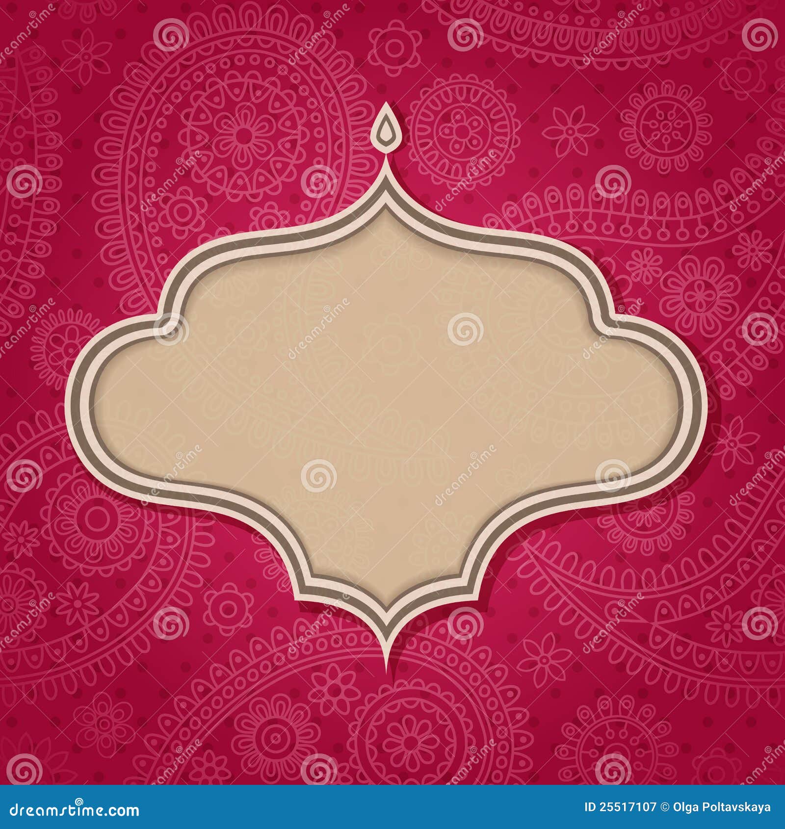 Frame in the Indian style stock vector. Illustration of abstract - 25517107