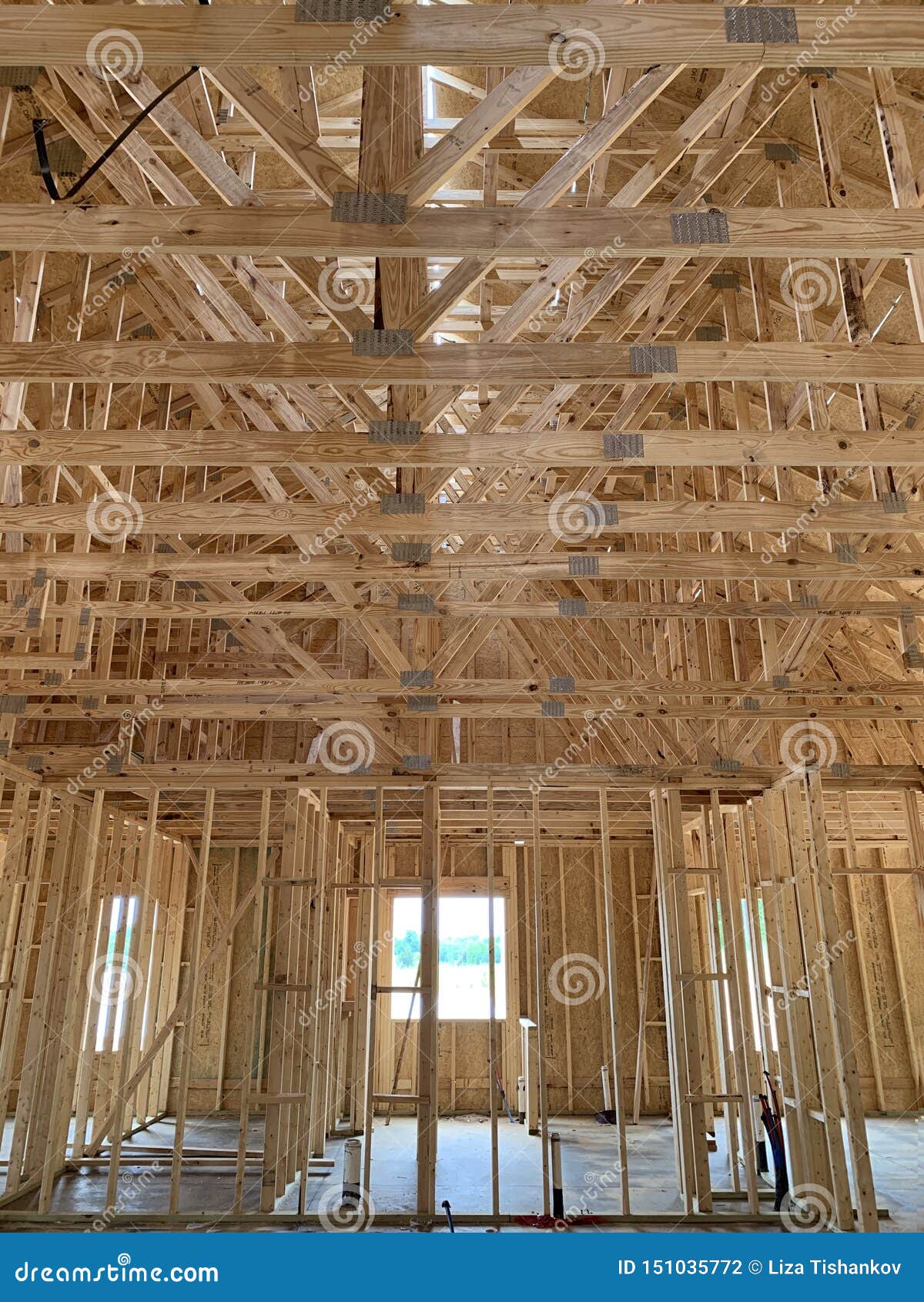 Frame Interior Construction Stock Photo - Image of architecture, brace ...