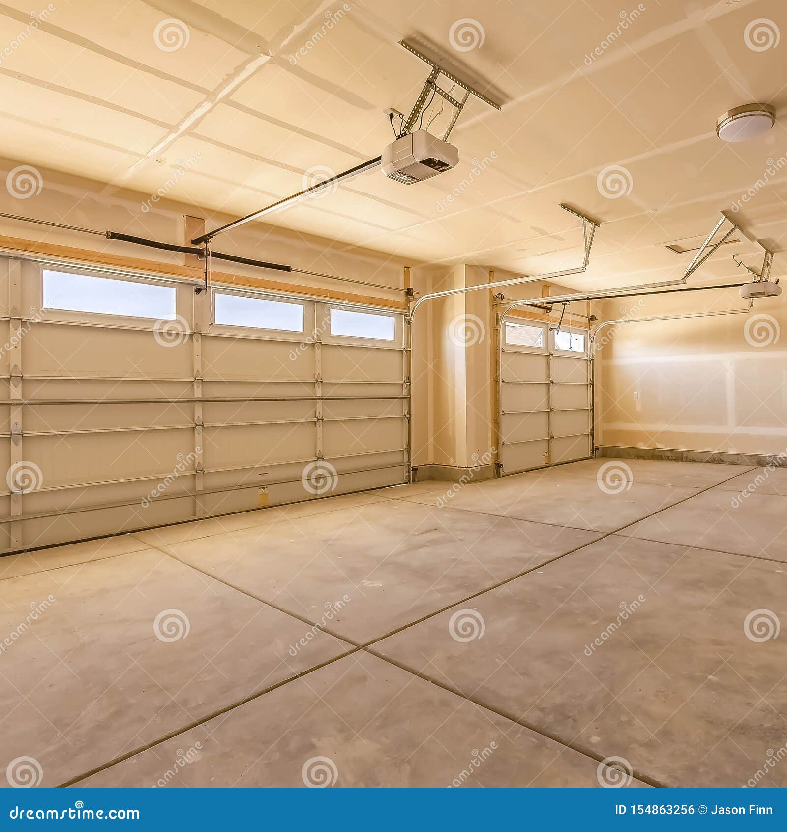 Frame Interior of the Empty Garage of a Home with Unfinished Walls and ...