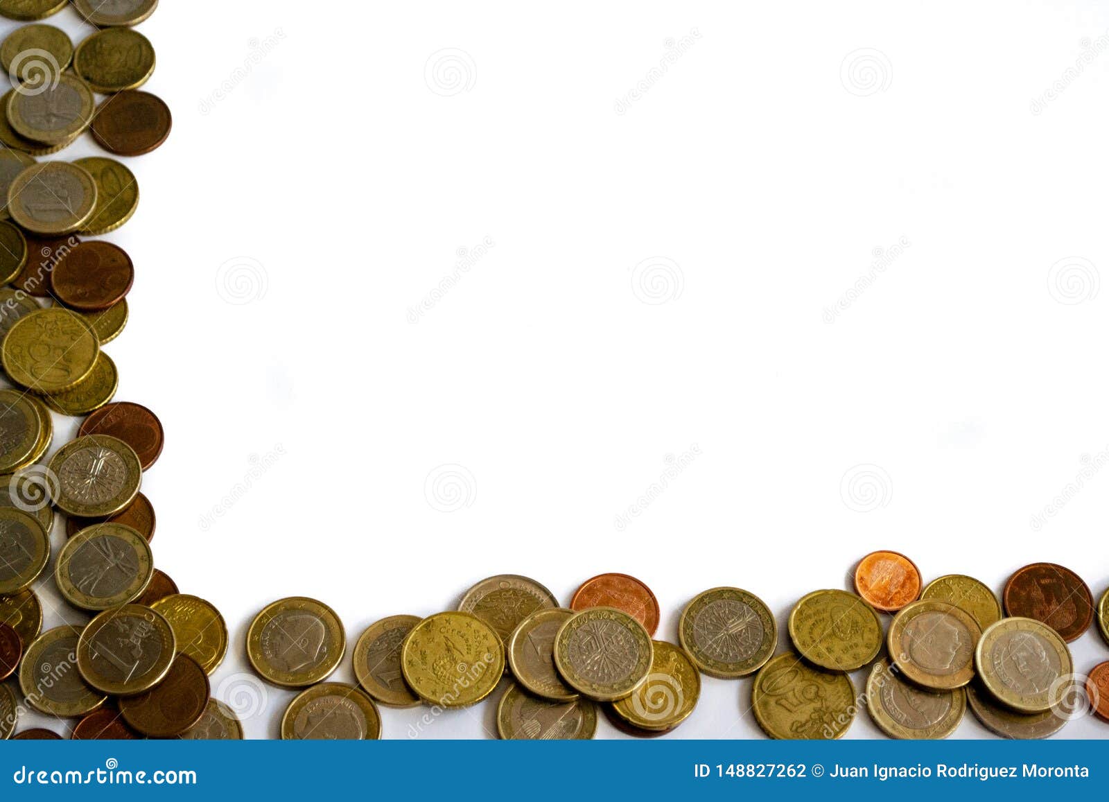 Frame of Isolated Euro Coins Stock Photo - Image of bill, development ...