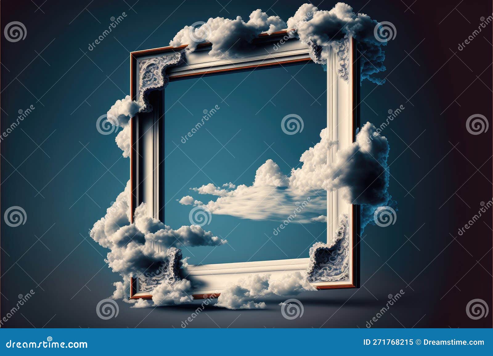 Frame Isolated on White Cloud Background in the Sky in Square Shape ...