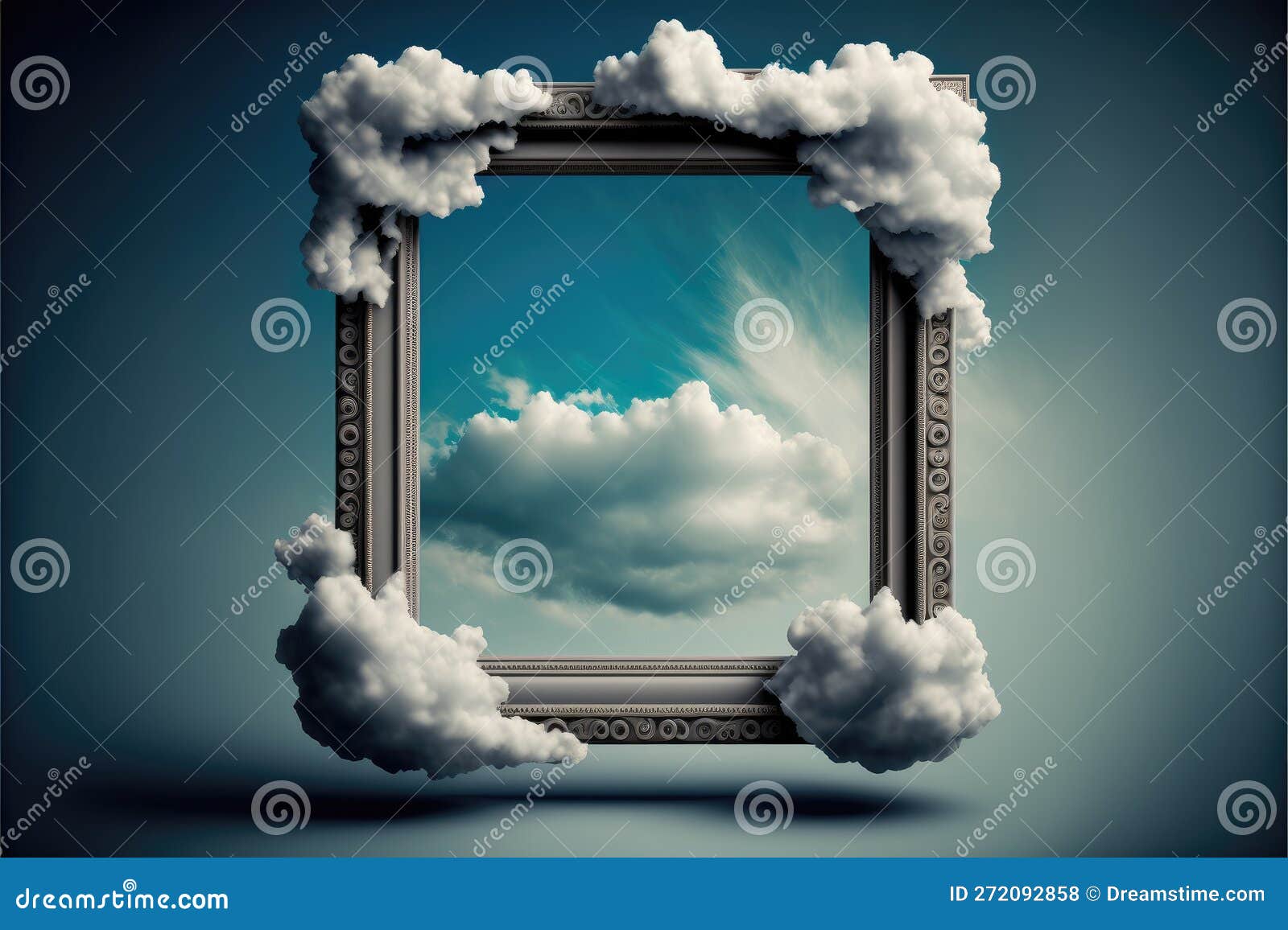 Frame Isolated on White Cloud Background in the Sky in Square Shape ...