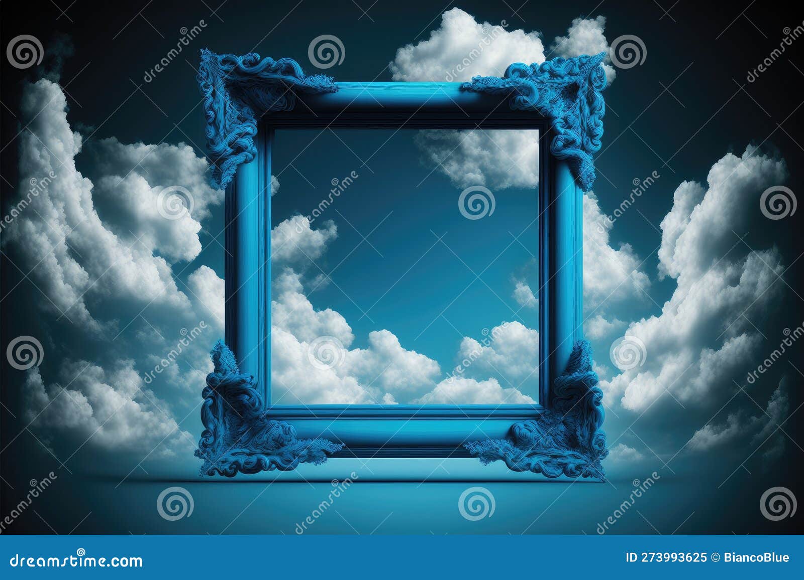 Frame Isolated on White Cloud Background in the Sky in Square Shape ...