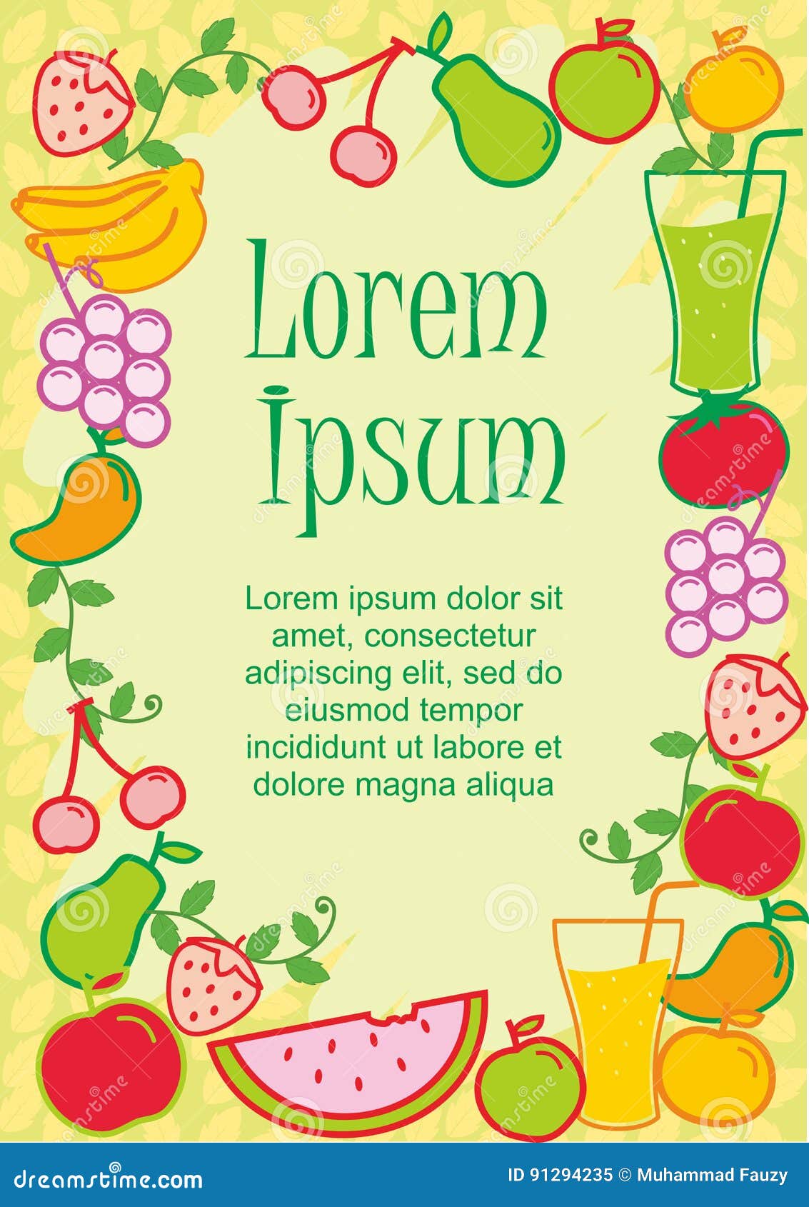 Frame Juice and Drink Vector Stock Vector - Illustration of avocado ...