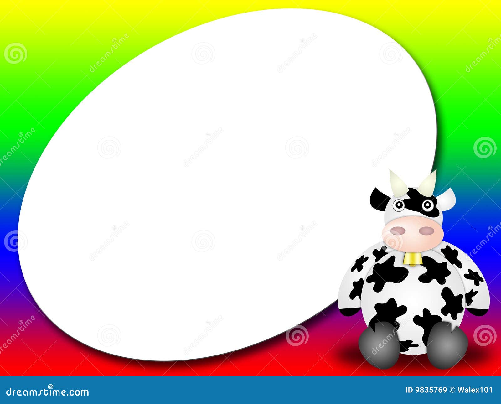 Frame For Kids With Cow Picture. Image: 9835769