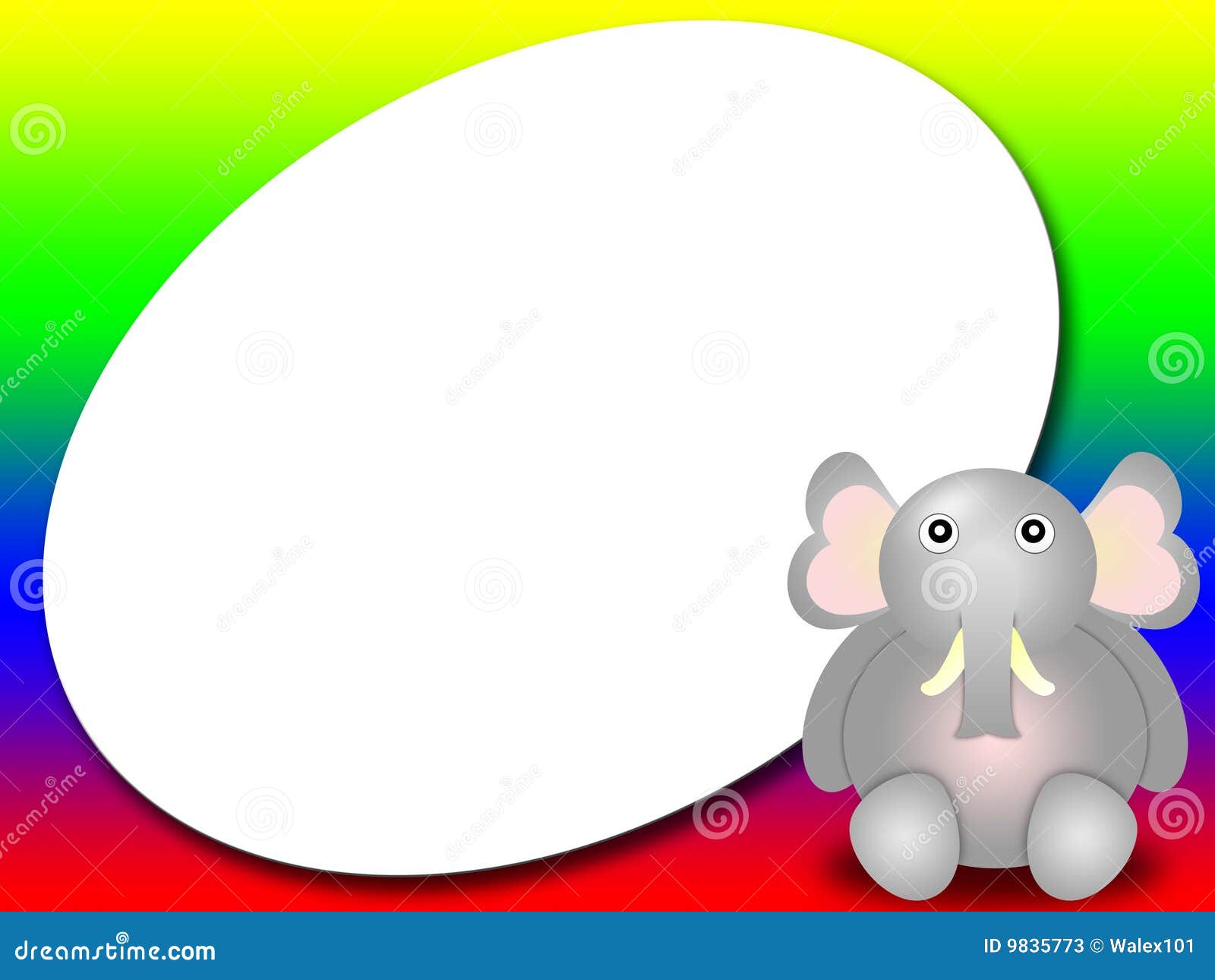 Frame for Kids with Elephant Stock Illustration - Illustration of comic ...
