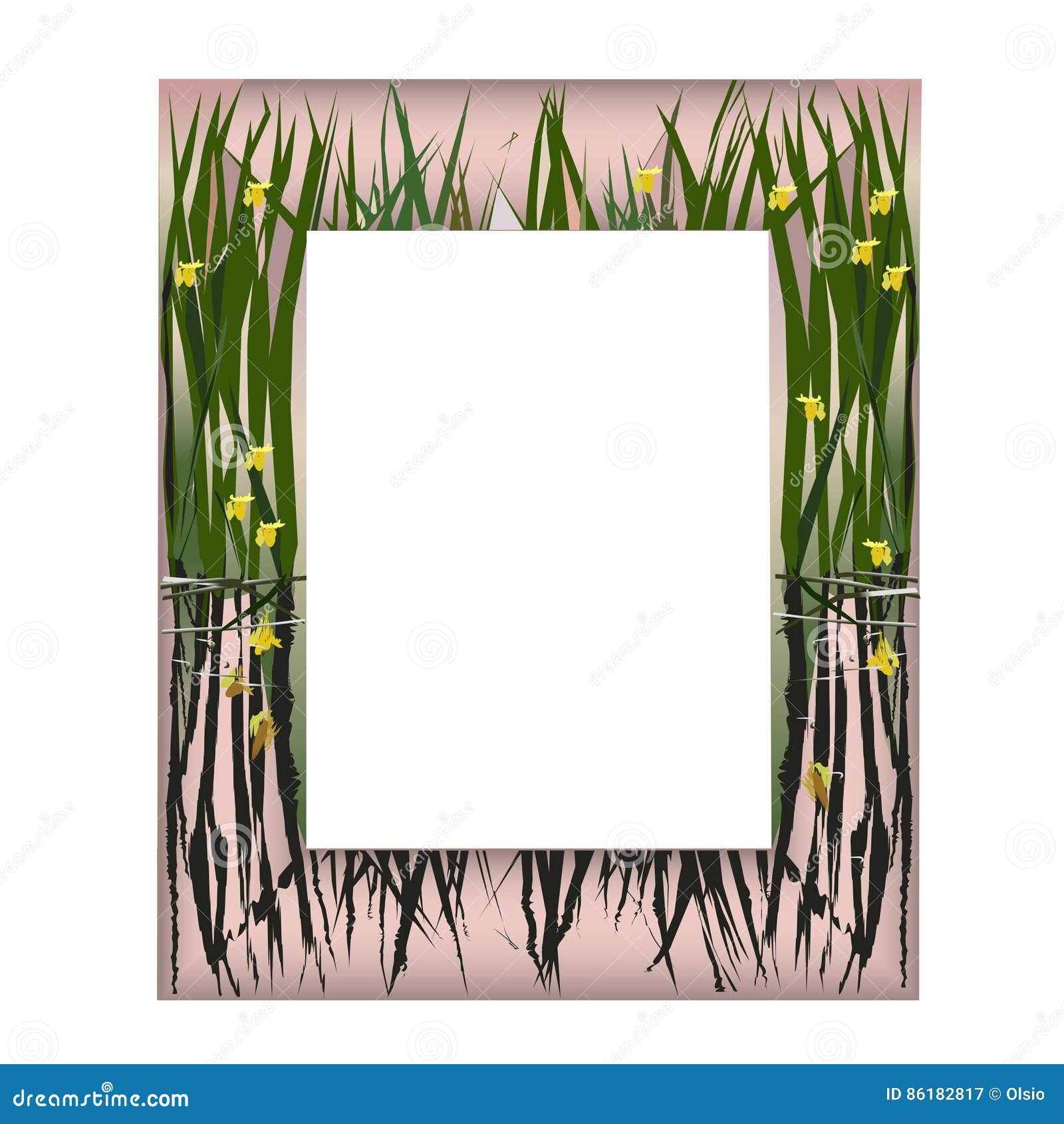Frame with lake flowers stock vector. Illustration of flowers - 86182817