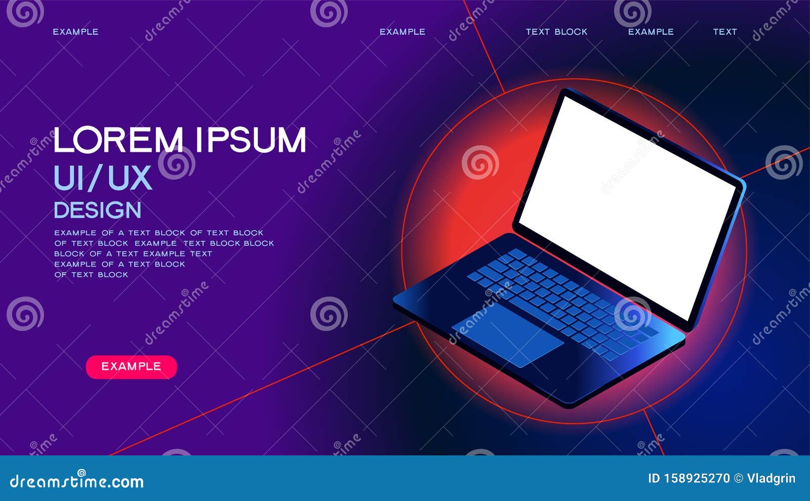 Frame Laptop Blank Screen Concept Banner Stock Vector - Illustration of ...