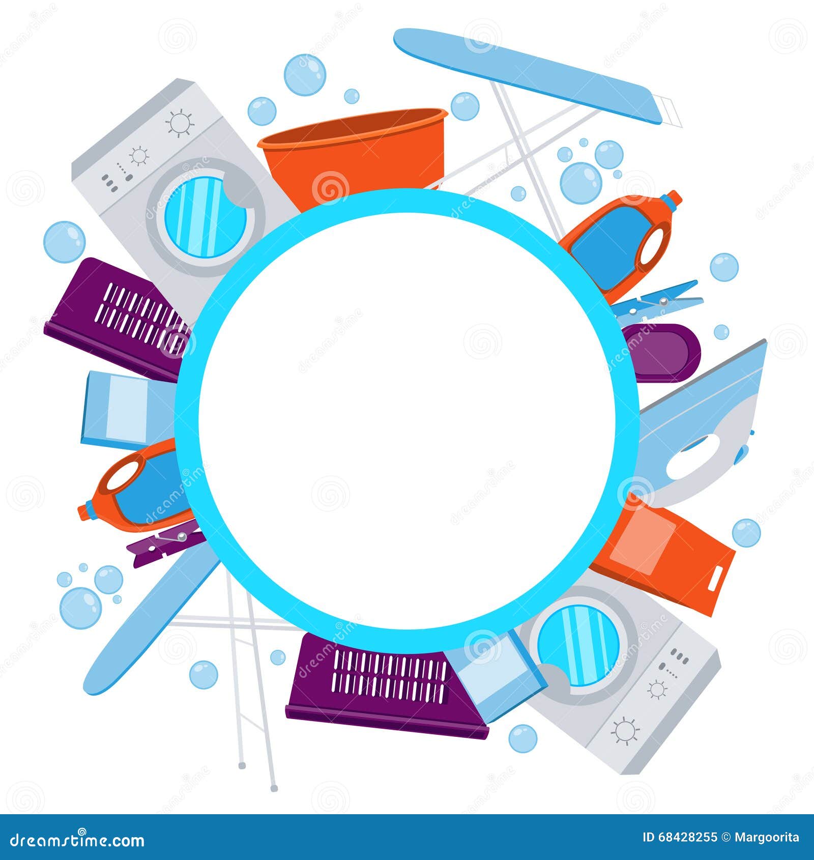 Frame laundry stock vector. Illustration of basket, drawing - 68428255