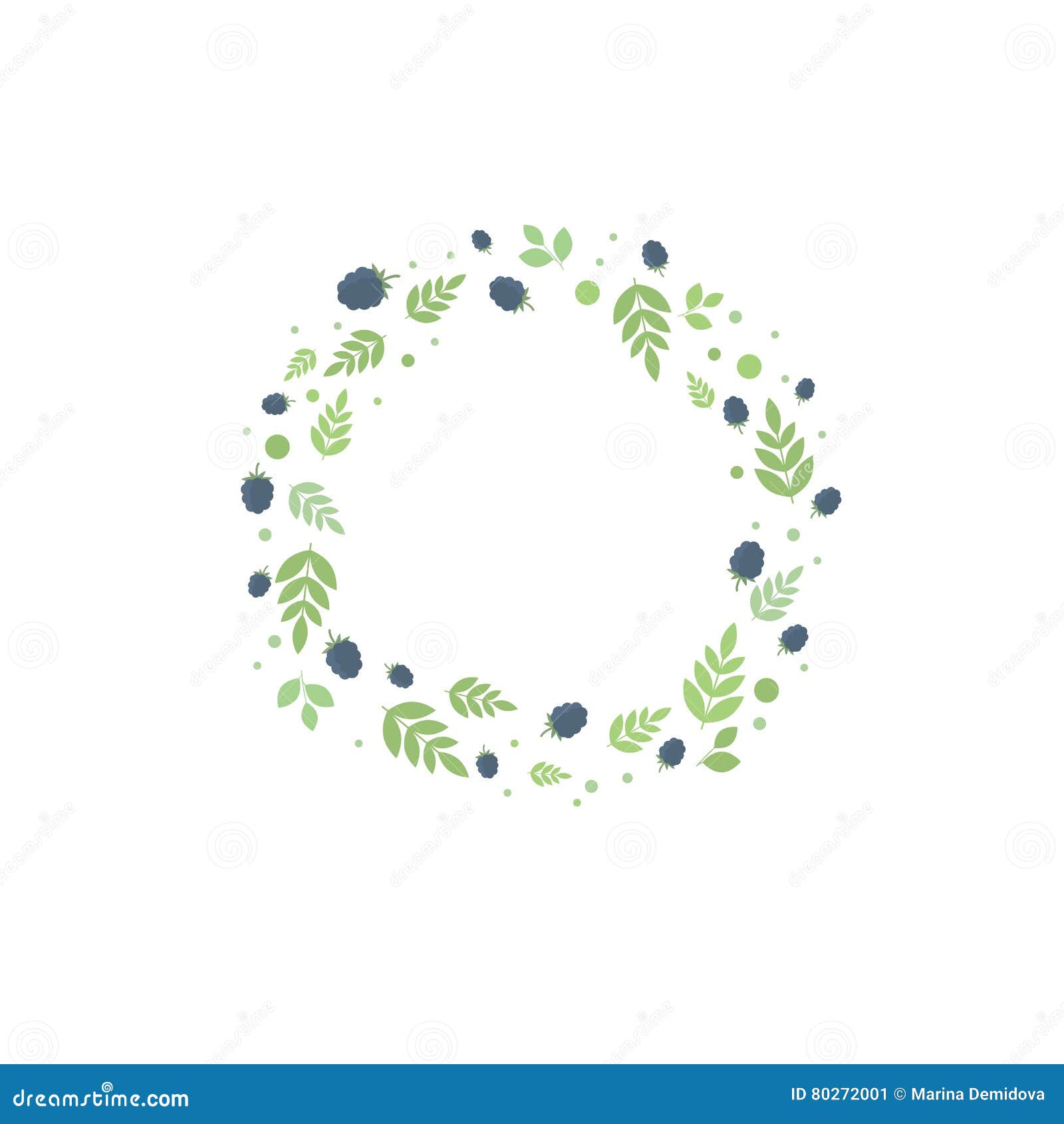 Frame with Leaves and Berries. Template for Design Stock Illustration ...