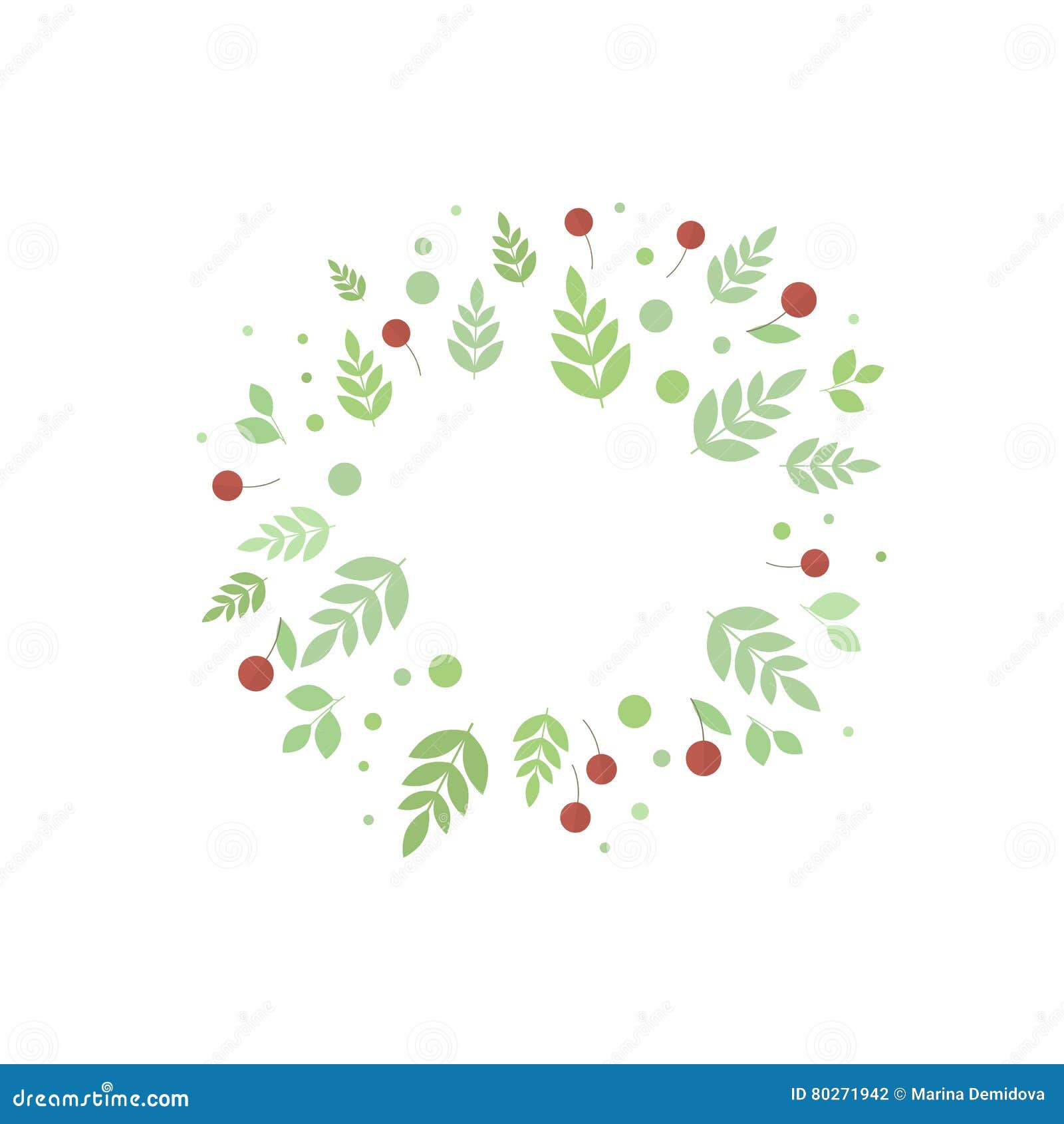 Frame with Leaves and Berries. Template for Design Stock Illustration ...