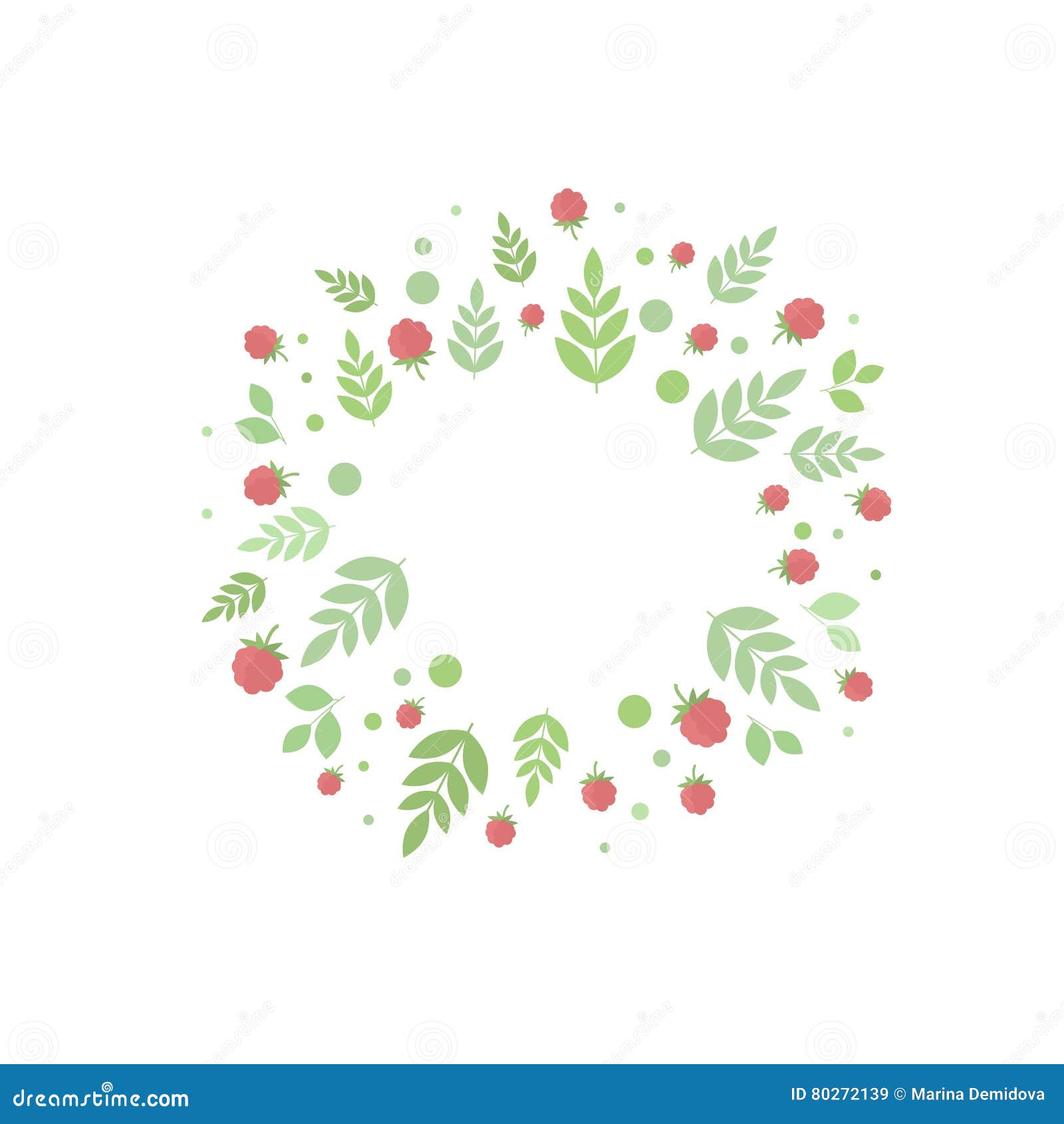 Frame with Leaves and Berries. Template for Design Stock Illustration ...