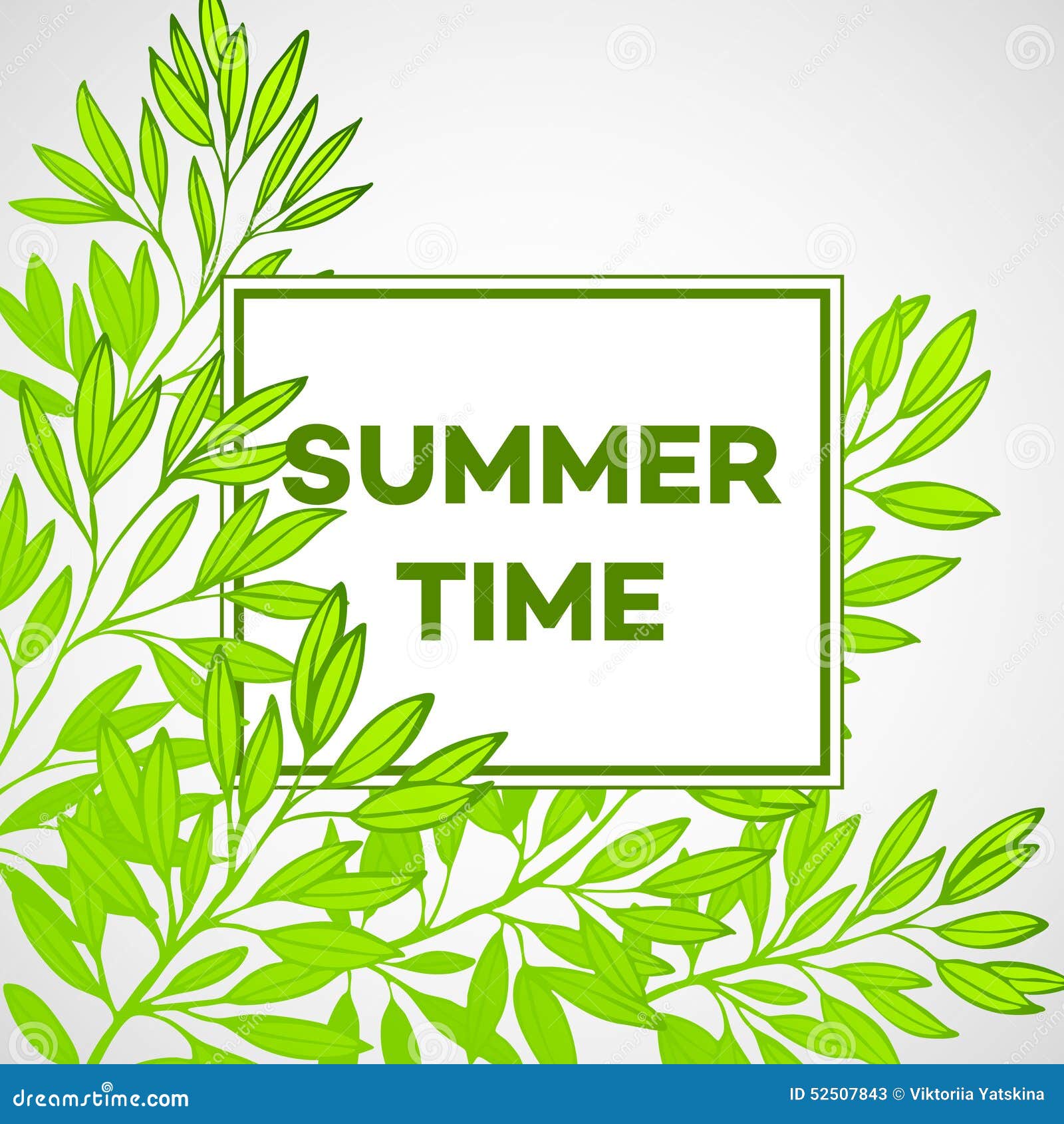 Frame with Leaves and the Inscription Summer Time Stock Vector ...