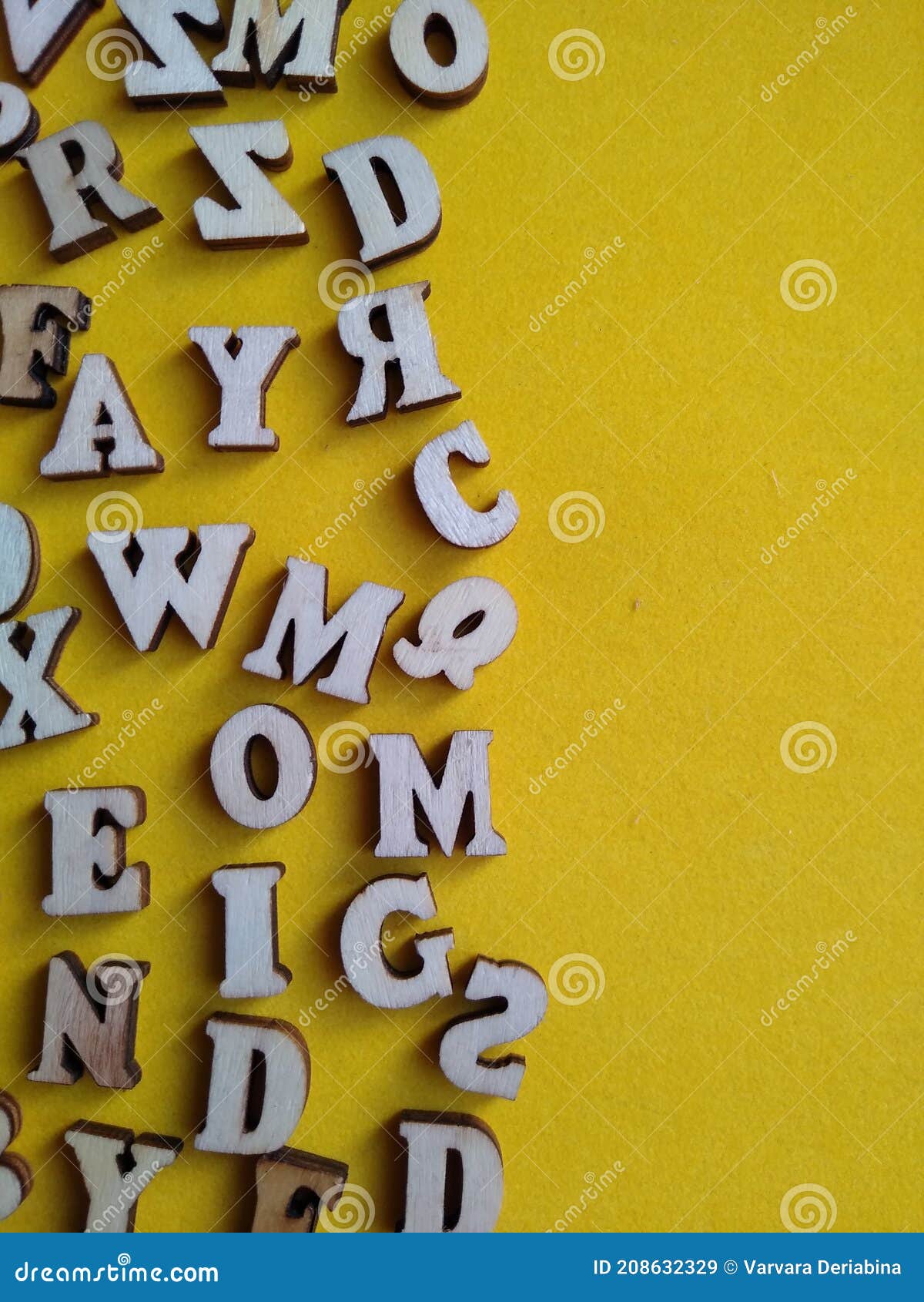 Frame of Letters on a Yellow Background with Space for Text Stock Image ...
