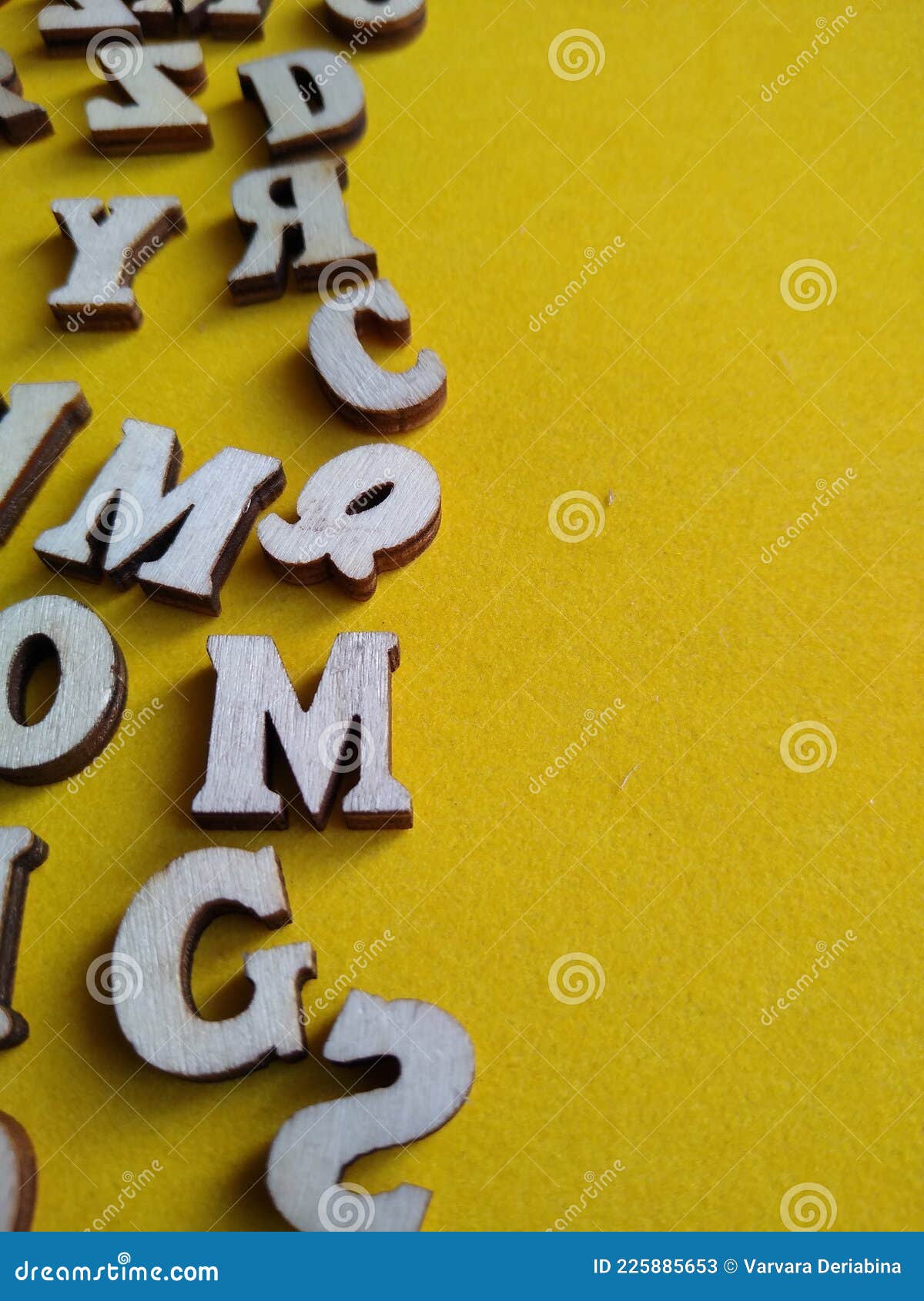 Frame of Letters on a Yellow Background with Space for Text Stock Image ...