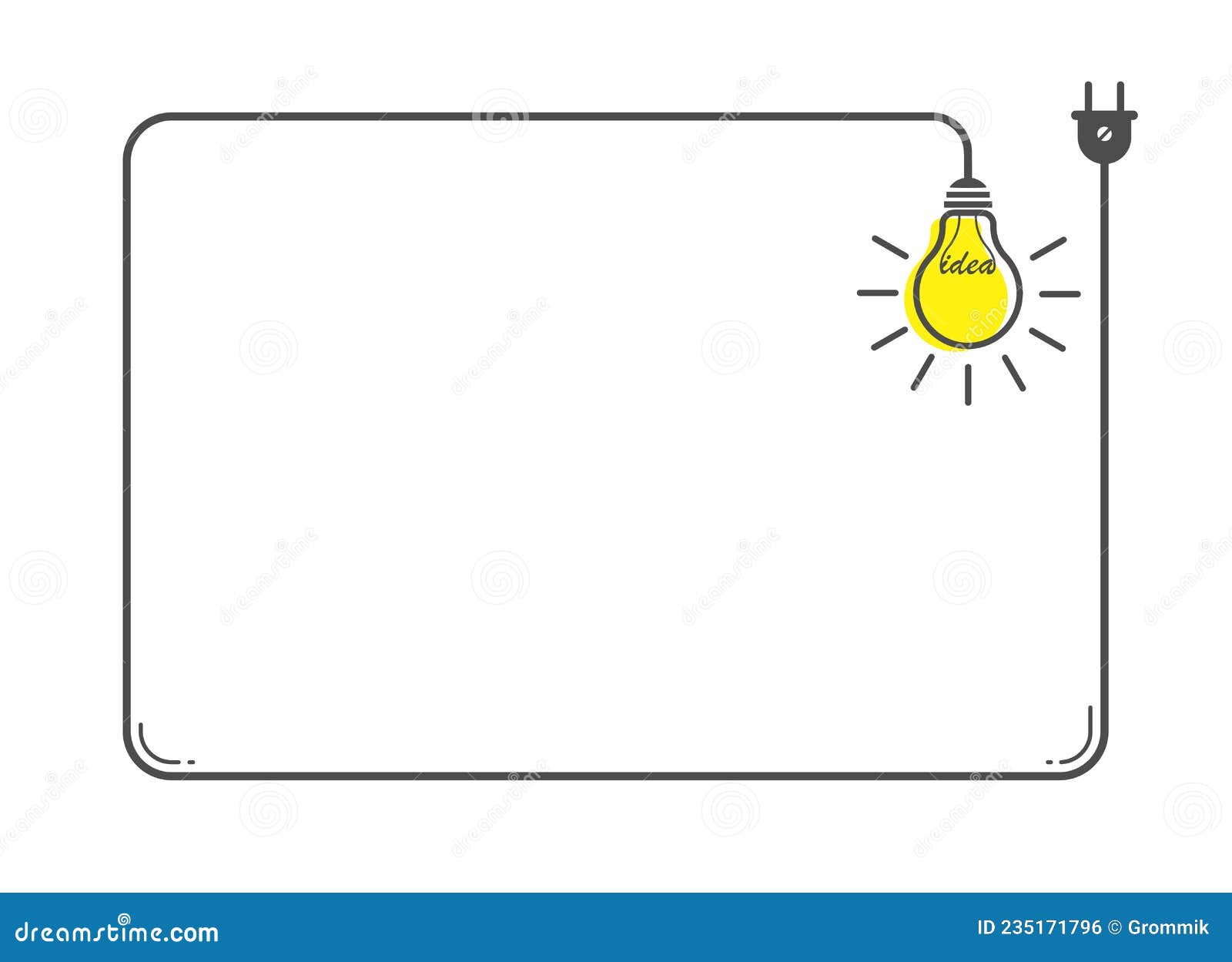 A Frame with a Light Bulb and a Place for Text Stock Vector ...