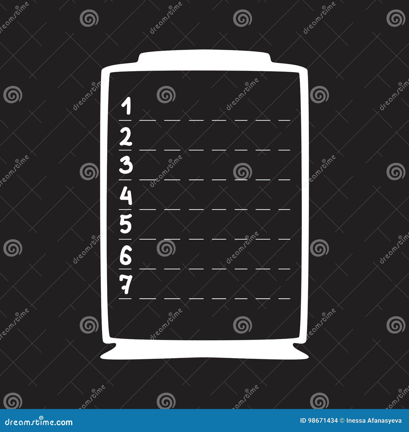 Frame for the List. Empty Schedule Stock Vector - Illustration of ...