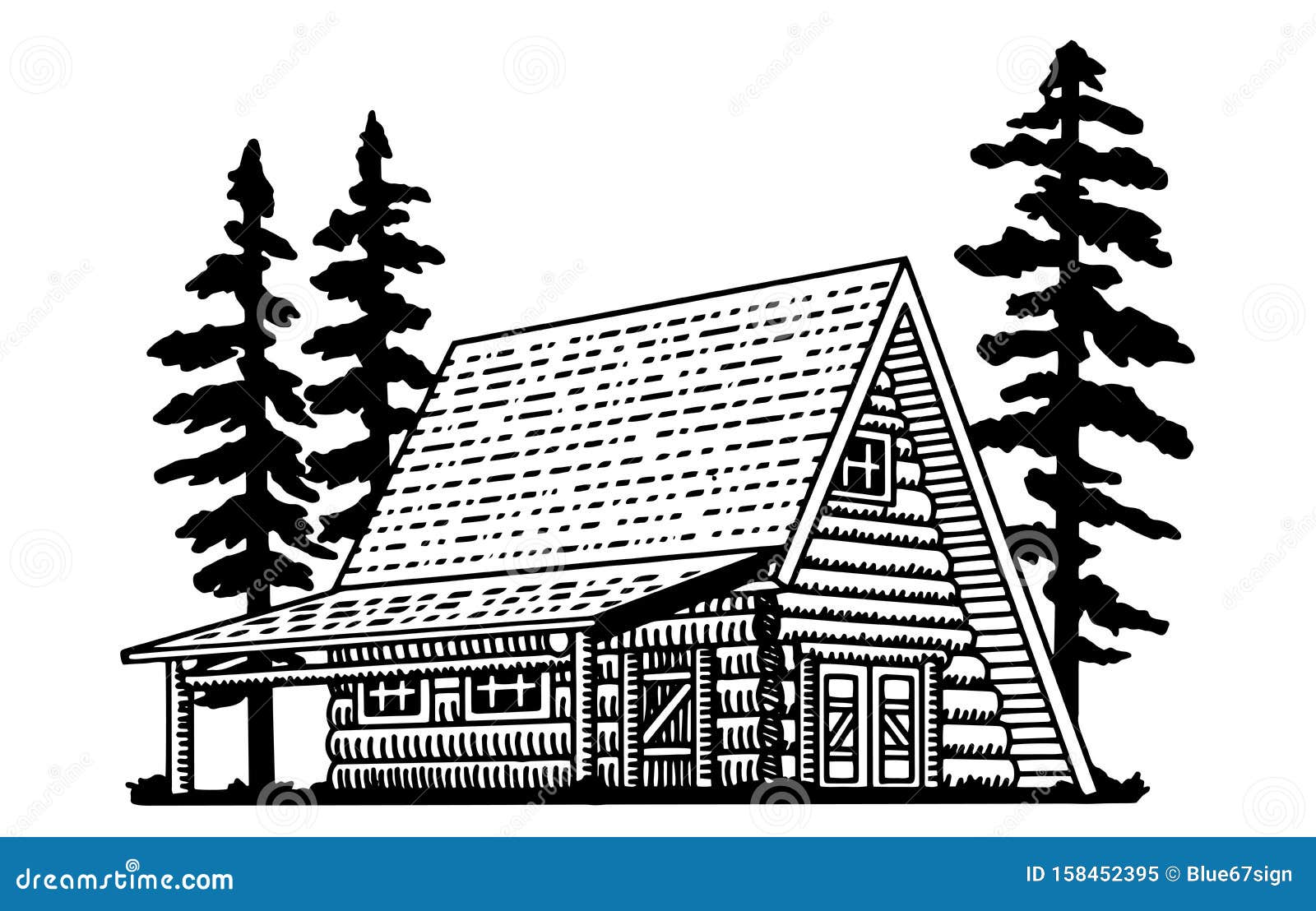 A Frame Lodge stock vector. Illustration of lodge, house - 158452395