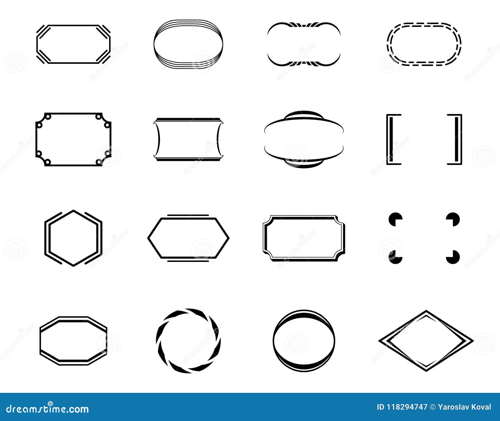 Frame for Logotype Icons Set, Simple Style Stock Illustration ...