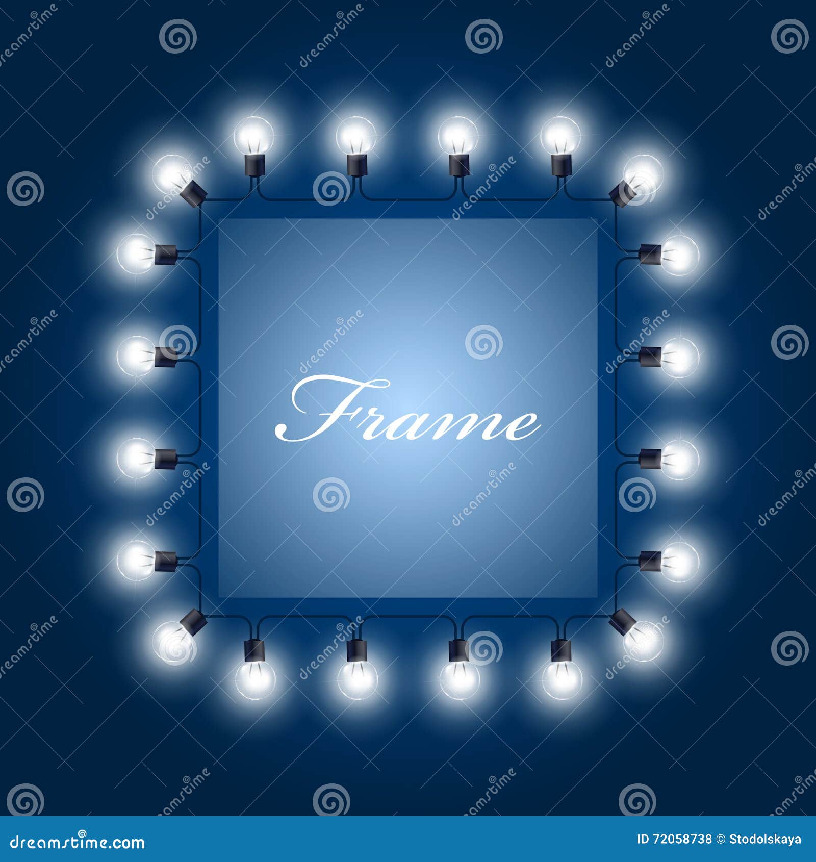 Frame of Luminous Light Bulbs Stock Vector - Illustration of ...