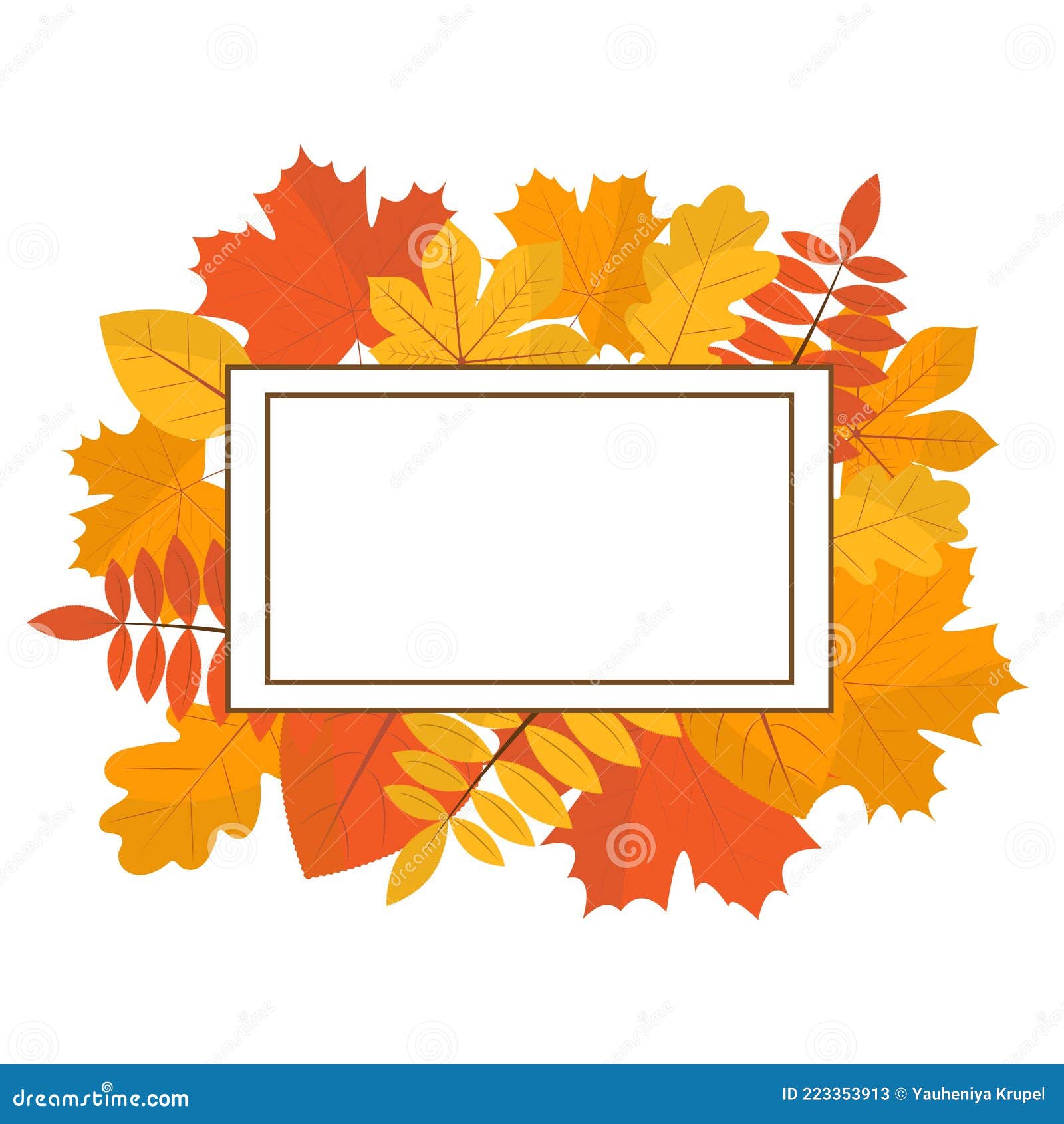 Frame Made from Autumn Leaves. Autumn Frame Stock Vector - Illustration ...