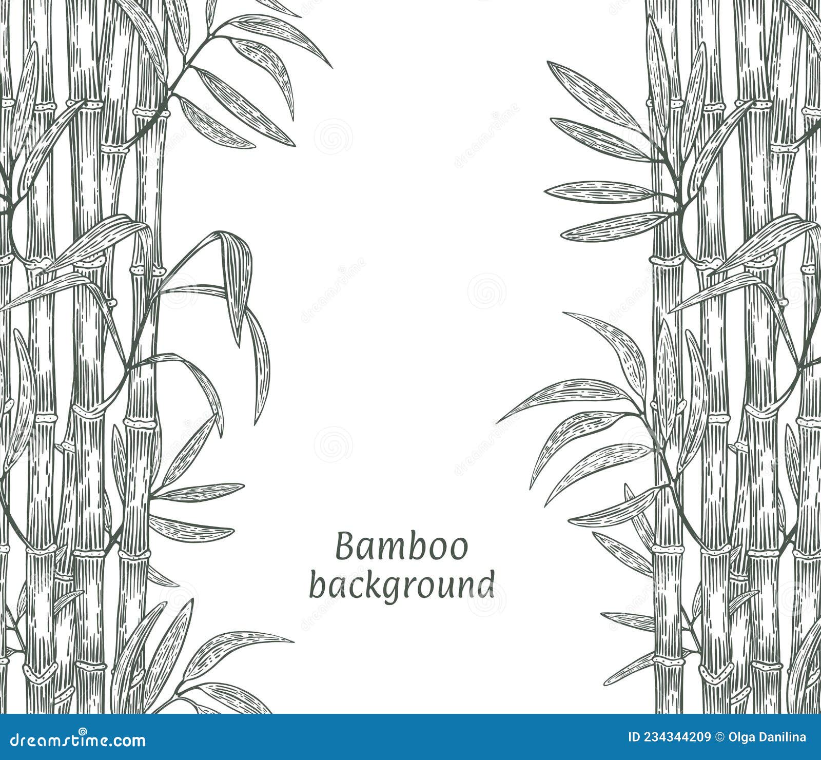 Bamboo Banner on Both Sides Vector Illustration Stock Vector ...