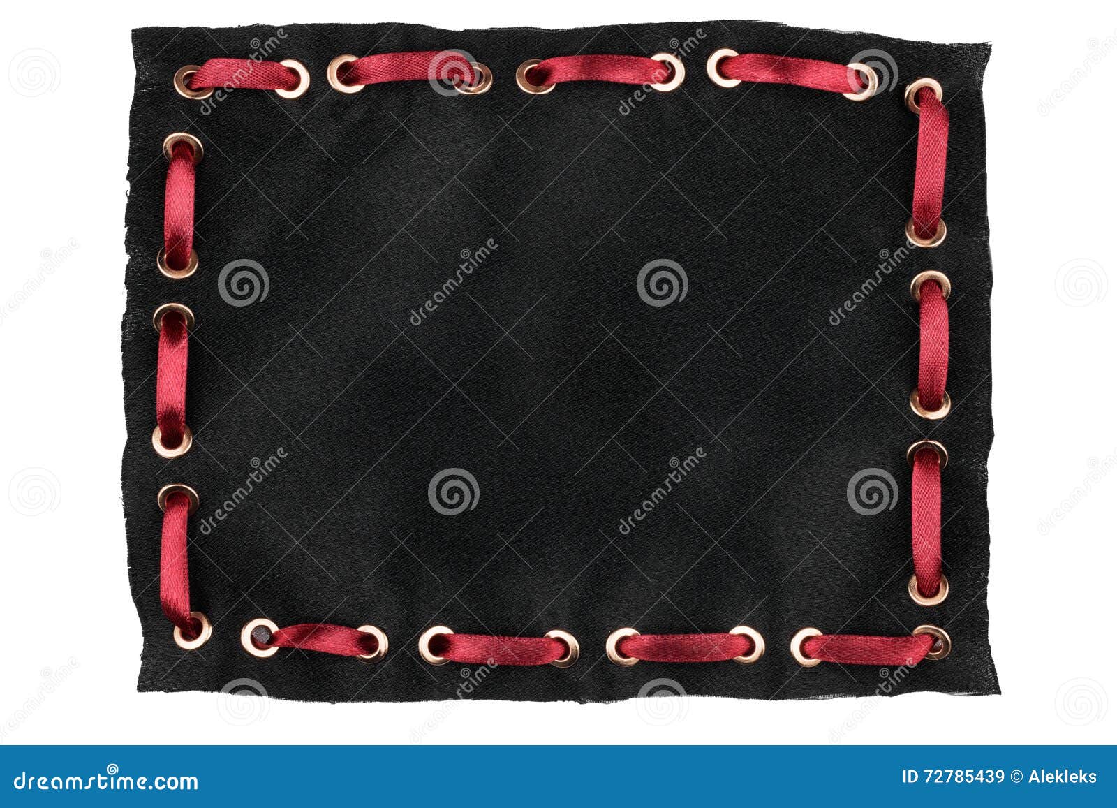 Frame Made of Black Silk with Inserted Red Satin Ribbon, Isolated Stock ...