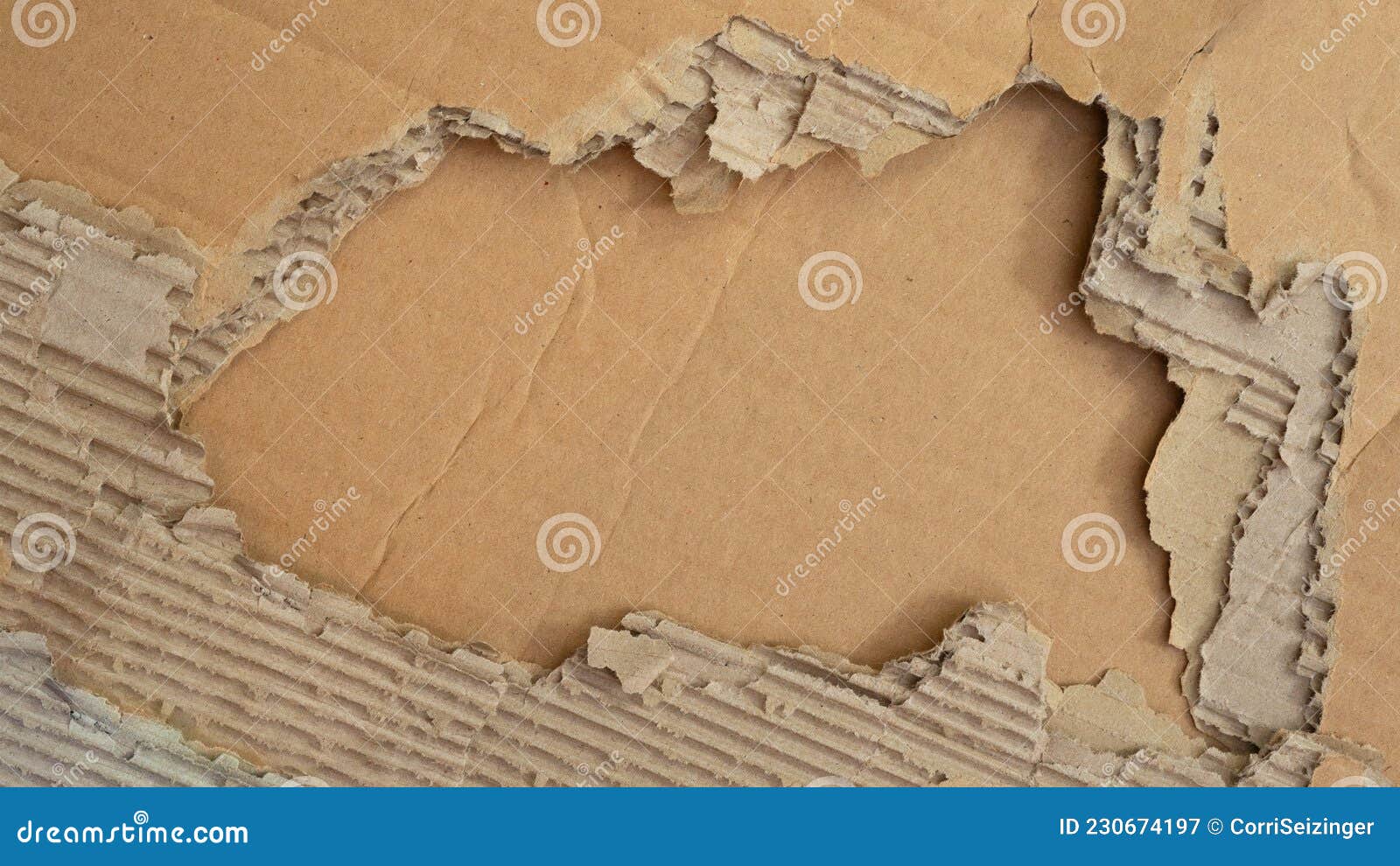 Frame Made of Brown Beige Old Damaged Torn Paper, Cardboard Pattern ...